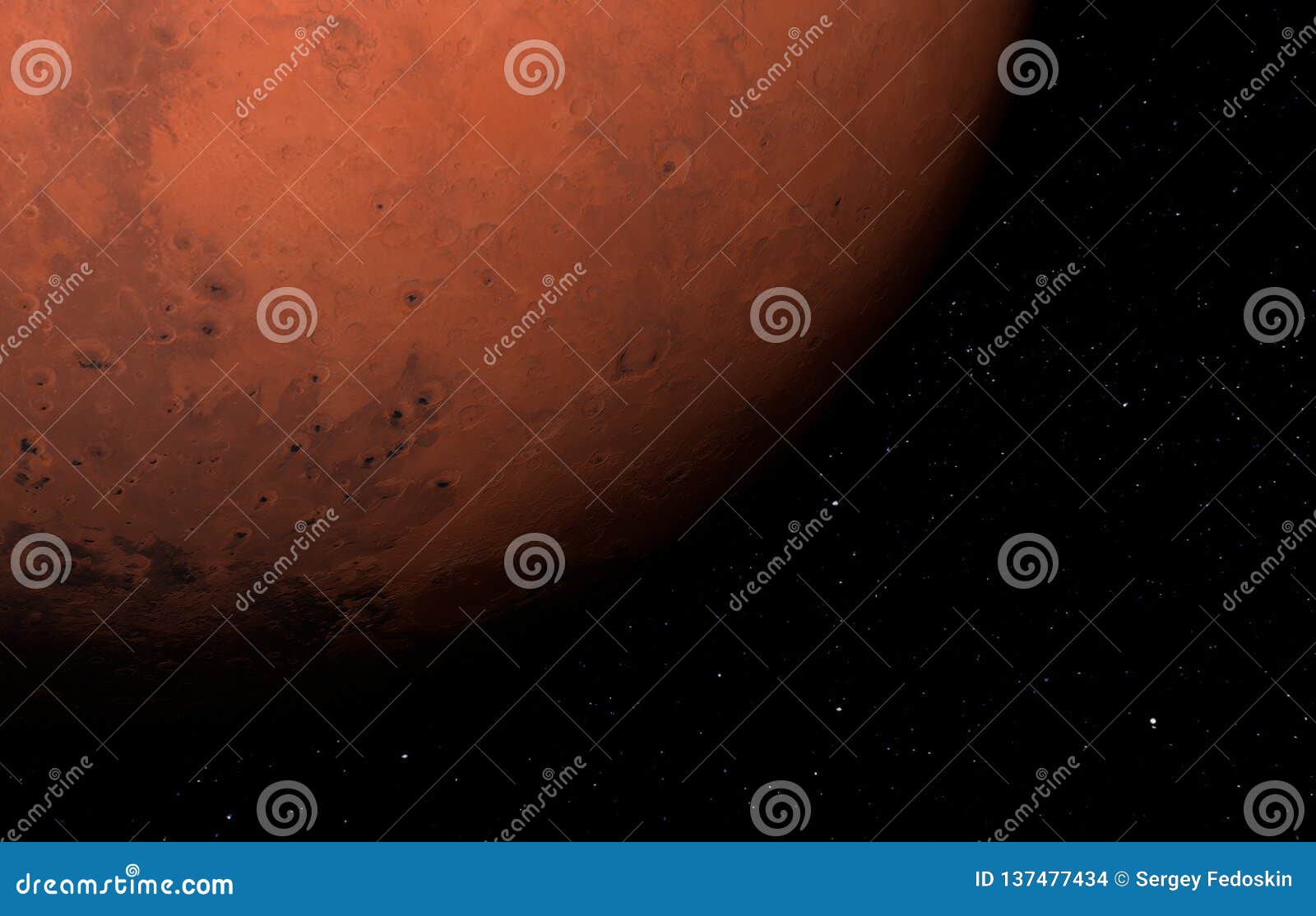 Mars. Astronomy and Science Concept. Space Theme Stock Illustration ...