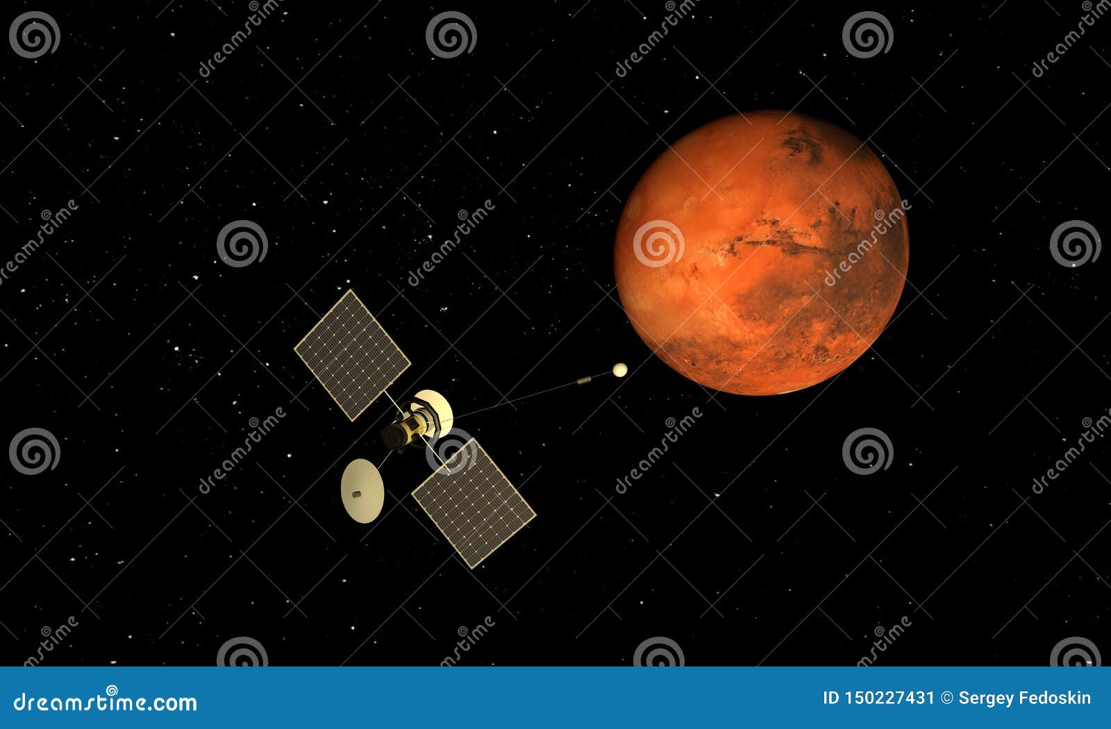 Mars. Astronomy and Science Concept. Space Theme Stock Illustration ...