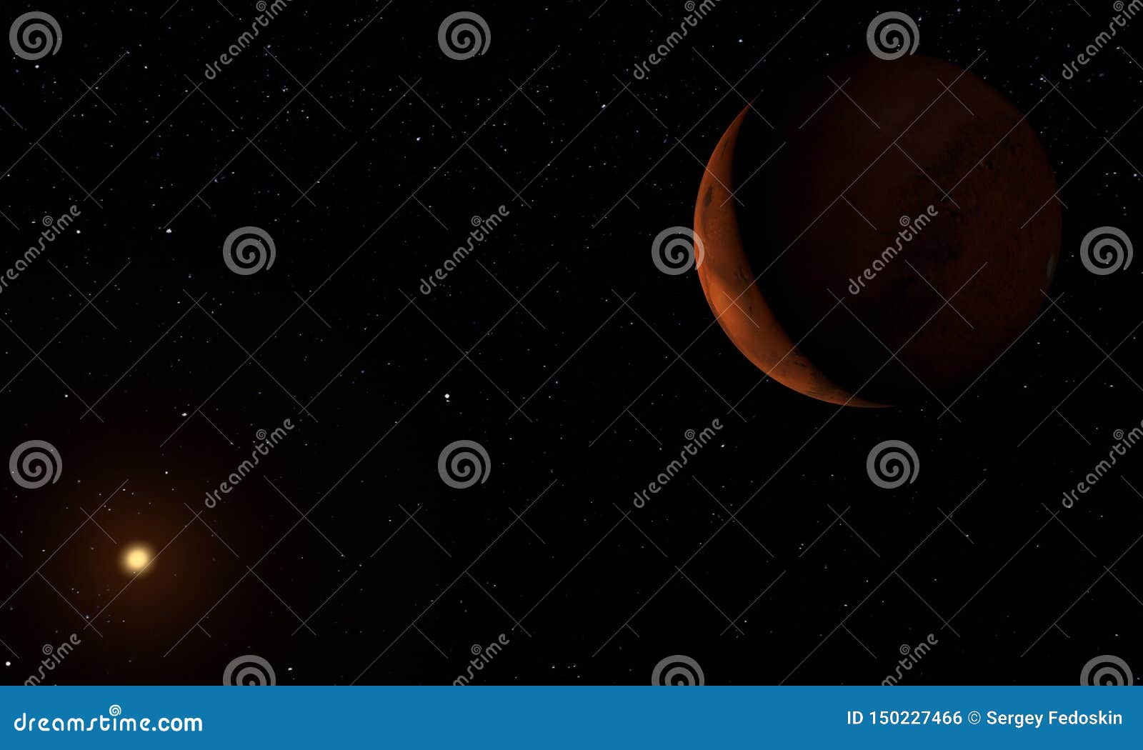 Mars. Astronomy and Science Concept. Space Theme Stock Illustration ...