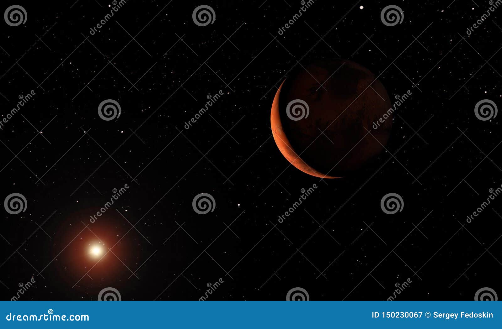 Mars. Astronomy and Science Concept. Space Theme Stock Illustration ...