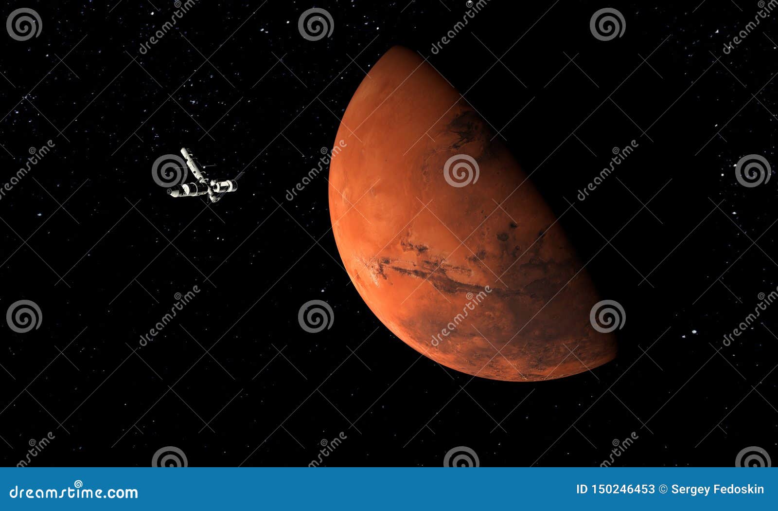 Mars. Astronomy and Science Concept. Space Theme Stock Illustration ...