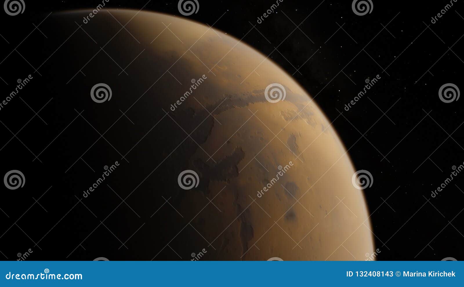 Mars. Astronomy and Science Concept. Space Theme. Stock Illustration ...