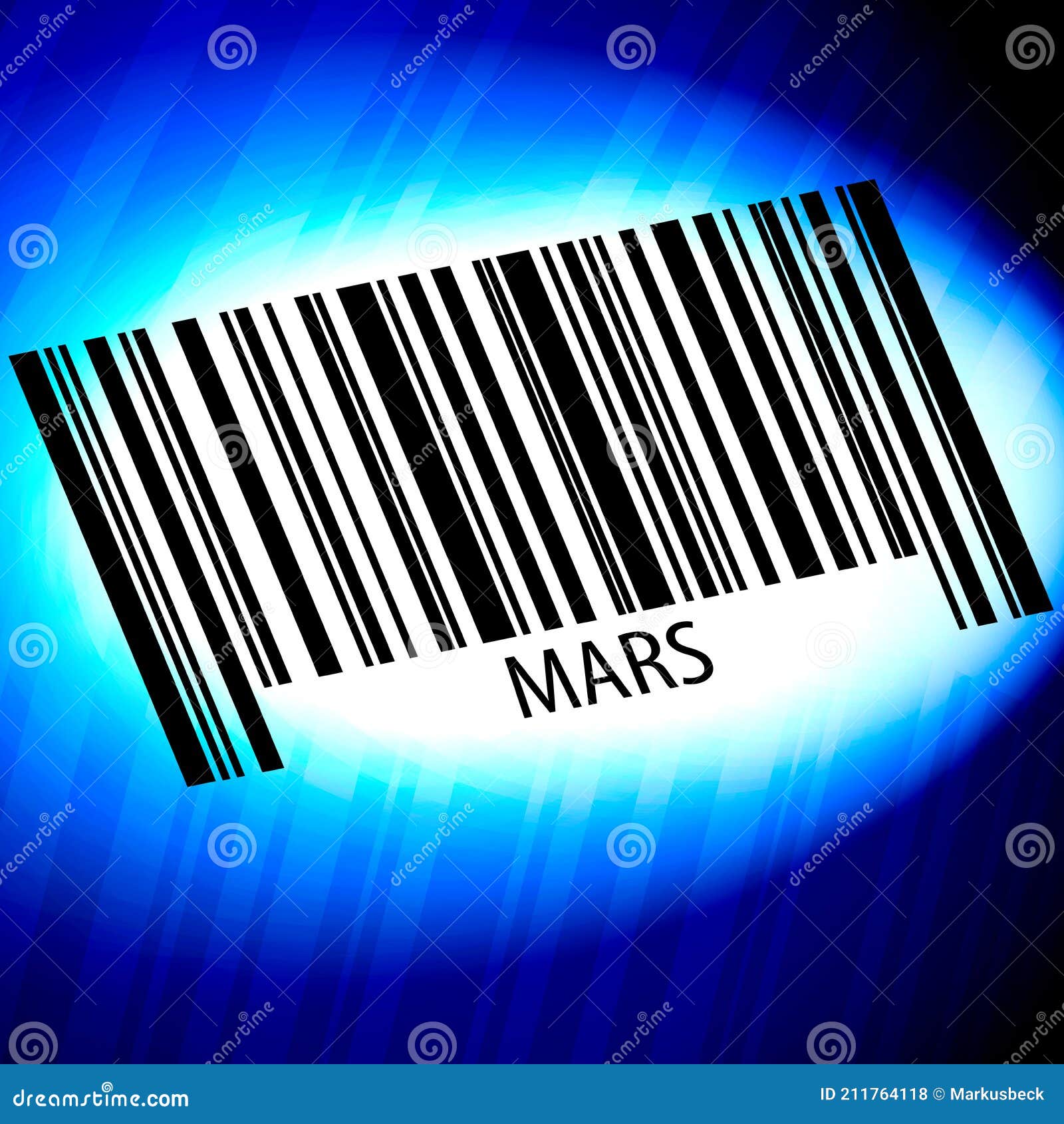 Mars - Barcode with Blue Background Stock Illustration - Illustration ...