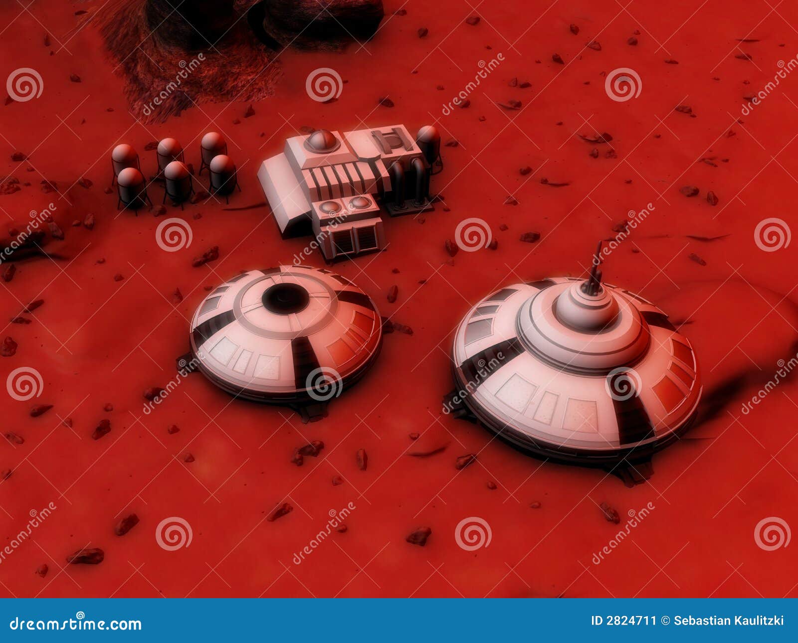 Mars base stock illustration. Illustration of render, background - 2824711