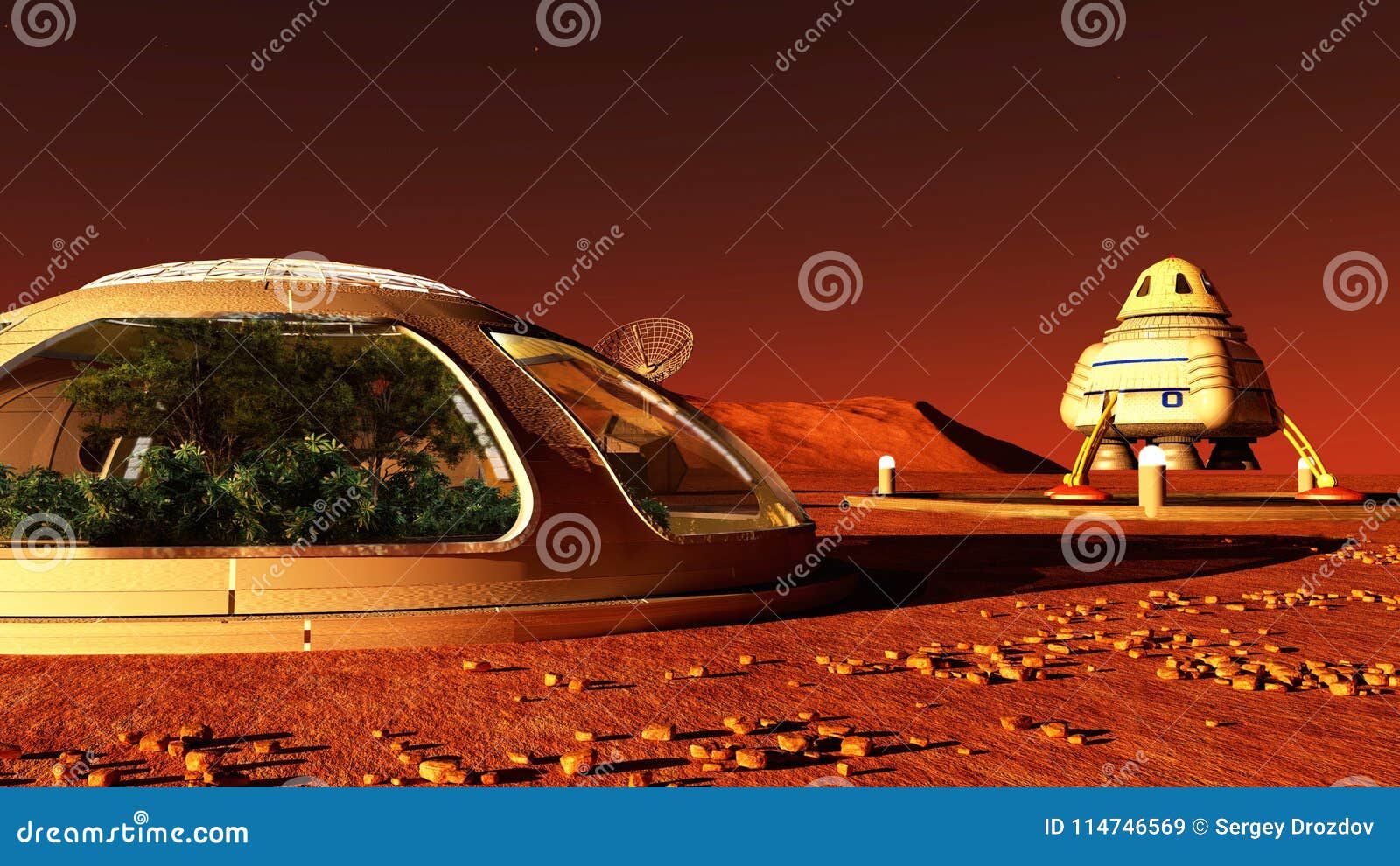 Mars base stock illustration. Illustration of abstract - 114746569