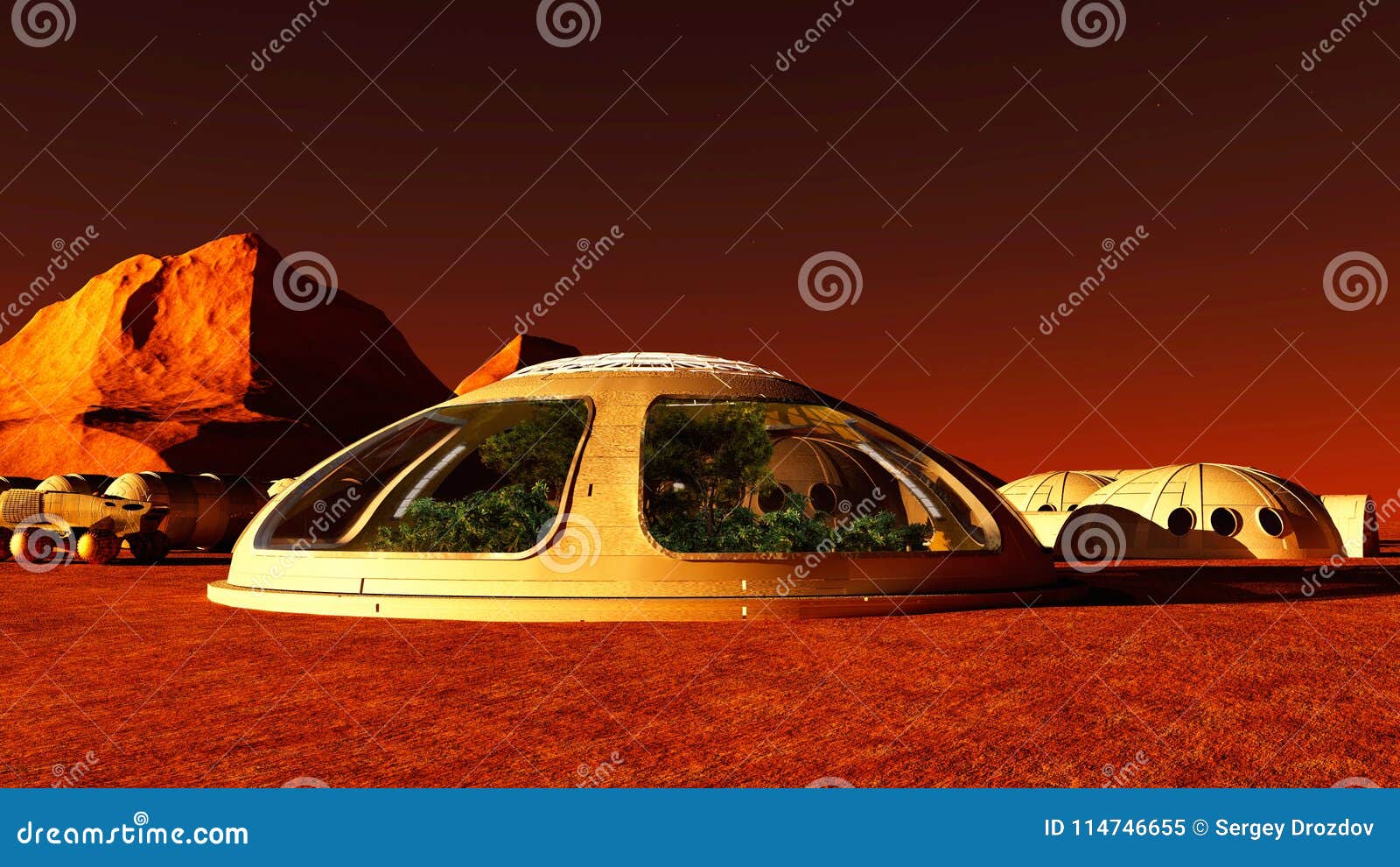Mars base stock illustration. Illustration of colony - 114746655