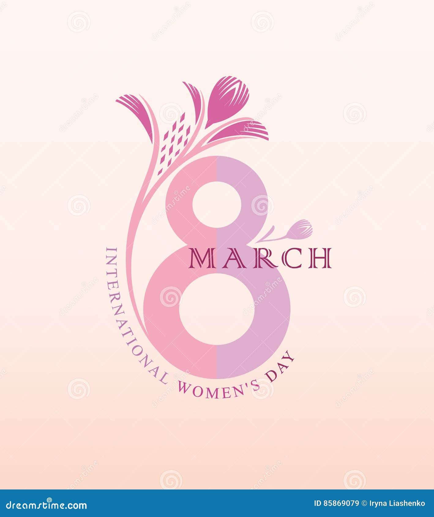 8 mars Carte de vecteur illustration stock. Illustration du coupure ...