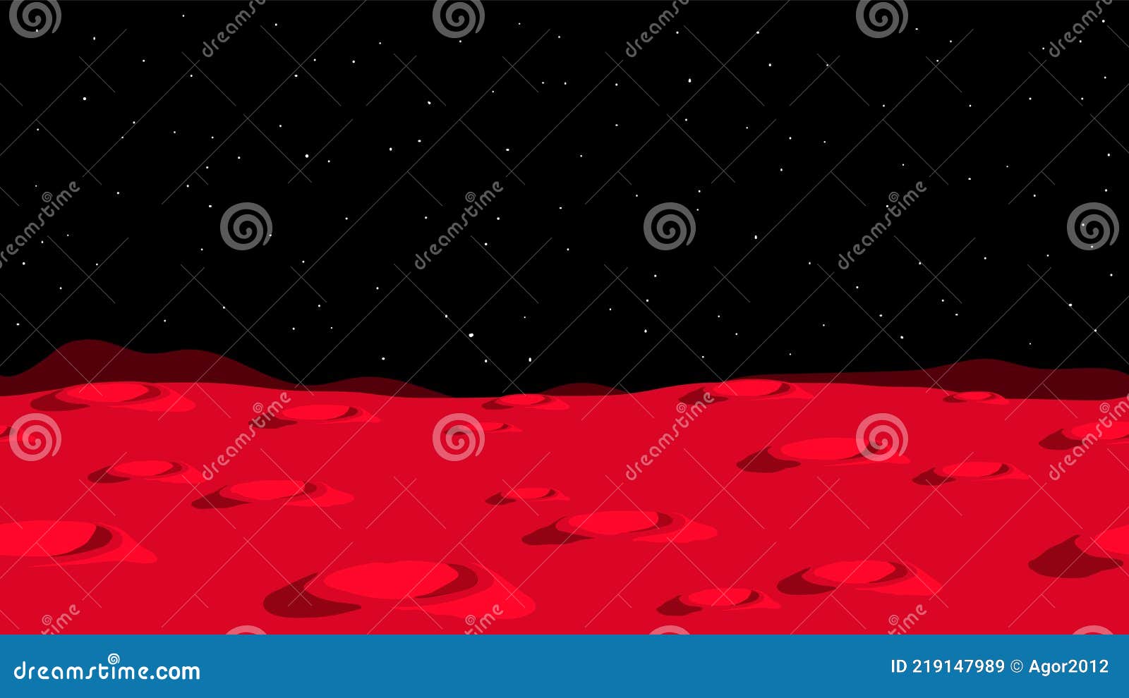 Mars Cartoon Landscape with Craters Stock Vector - Illustration of ...