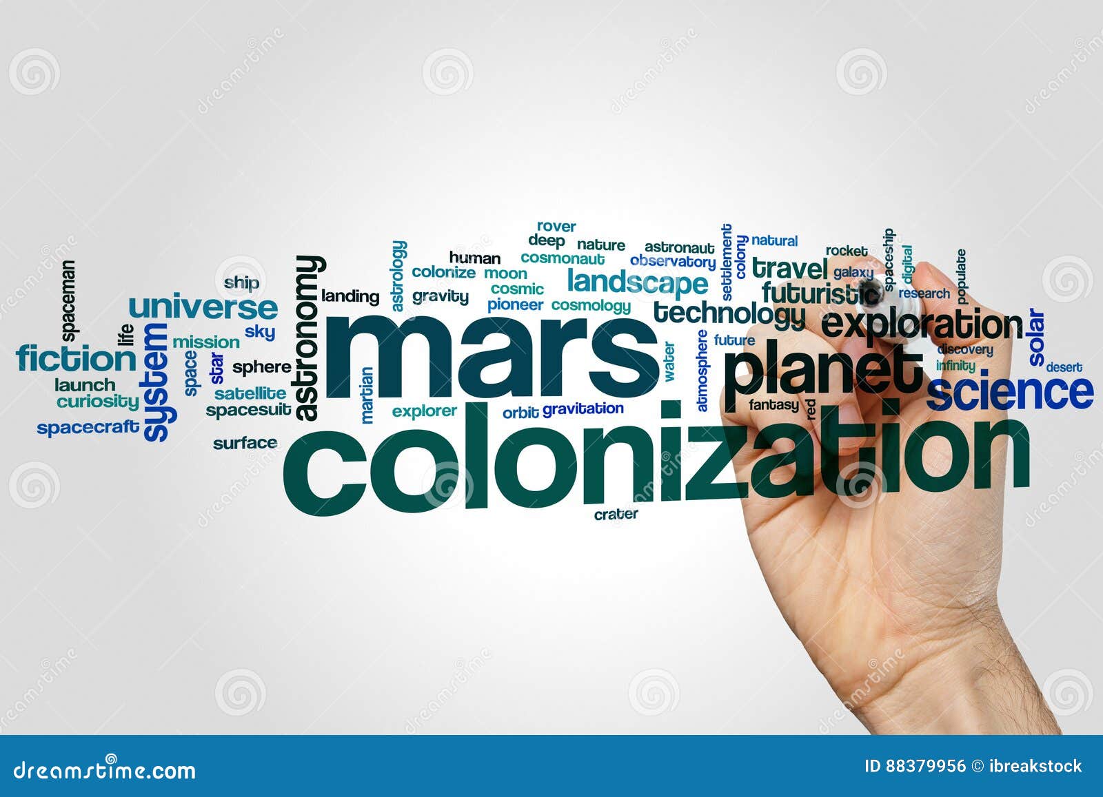 Mars Colonization Word Cloud Stock Photo - Image of mars, martian: 88379956