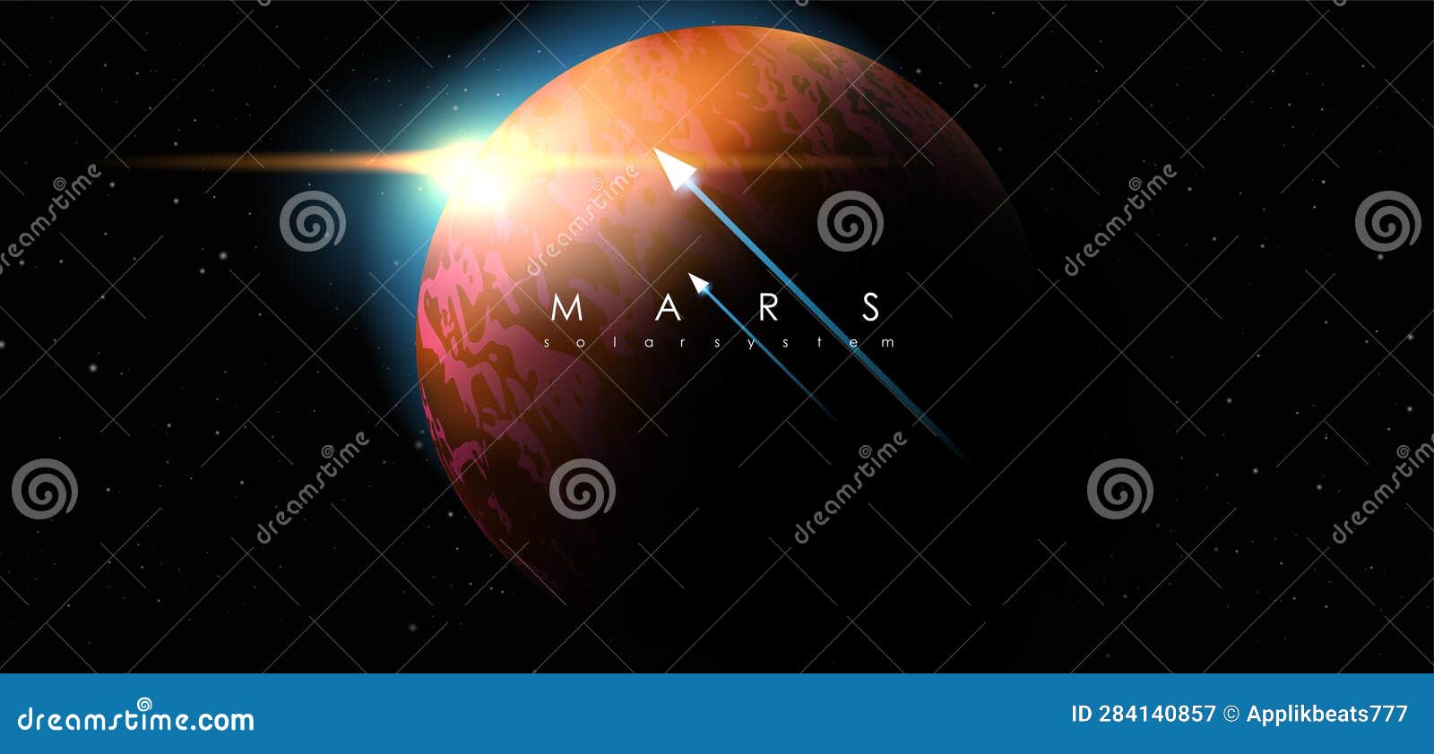 Mars, Creative Vector Planet. Space Background. Galaxy Colorful ...