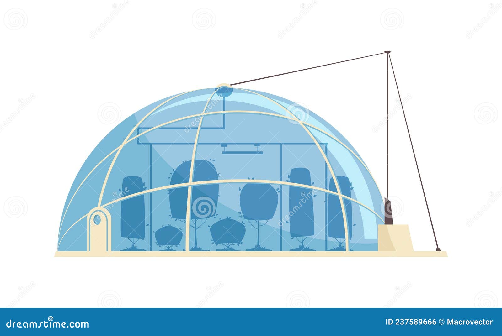 Mars Dome Module Composition Stock Vector - Illustration of scientist ...