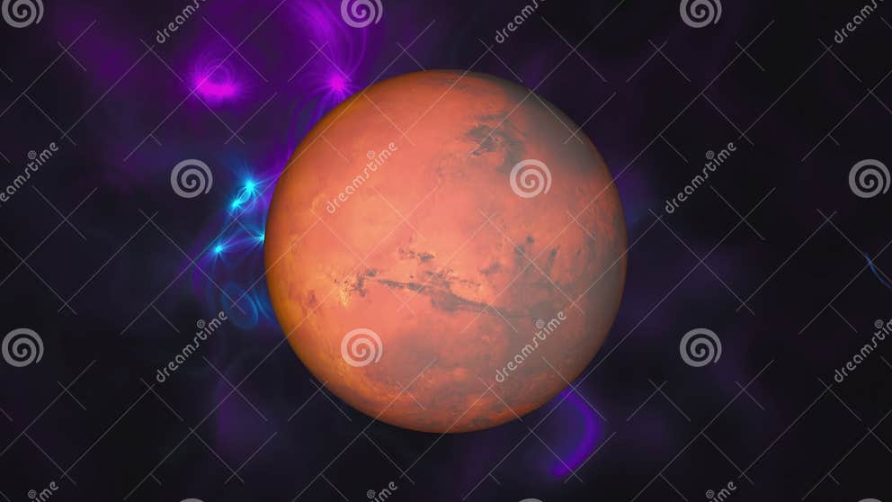 Mars with energy stock illustration. Illustration of animation - 275719697