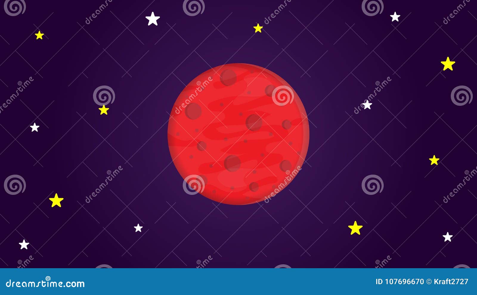 Mars in flat design stock vector. Illustration of earth - 107696670