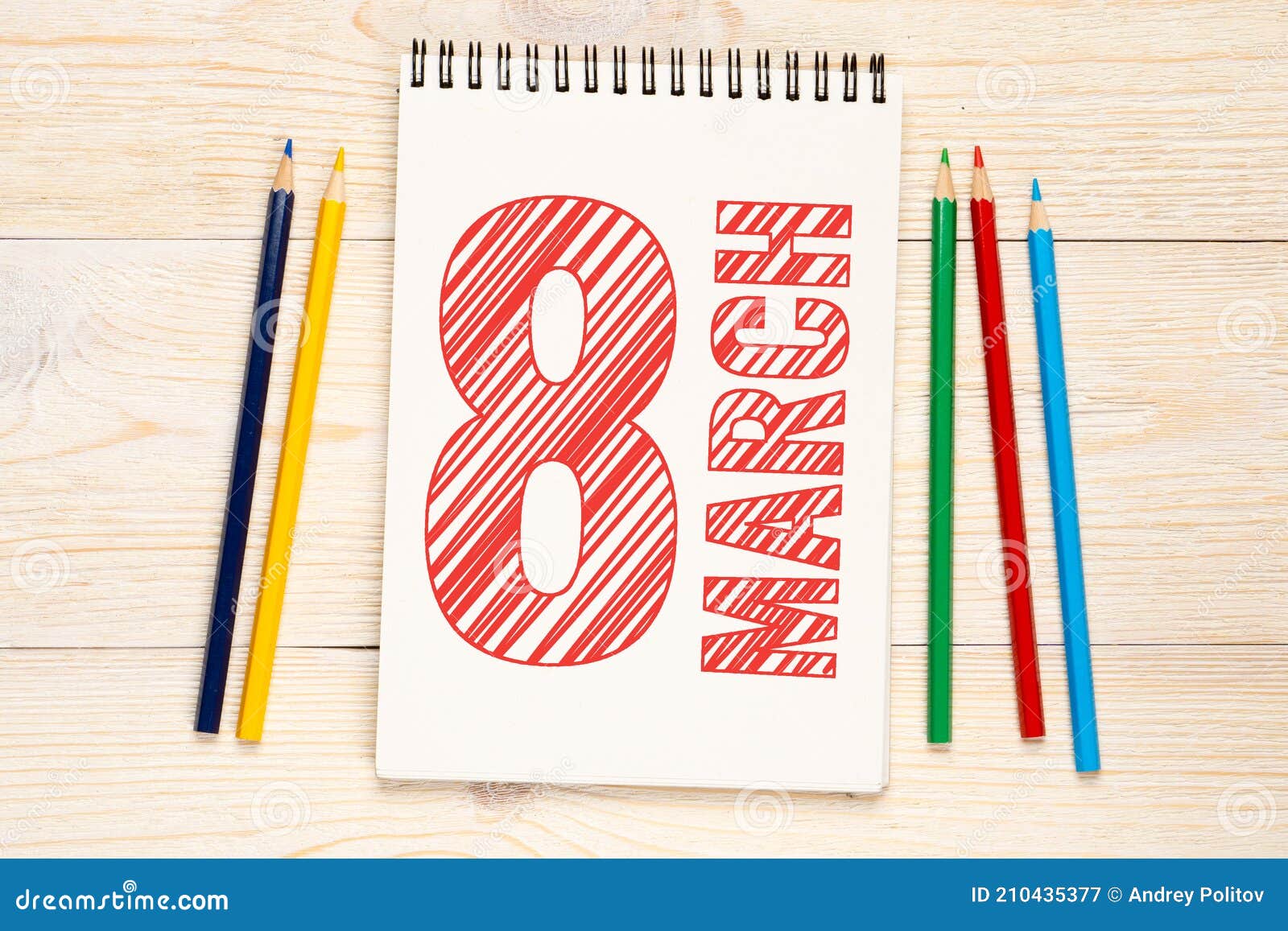 8 Mars Grand Texte Hachuré Rouge Image stock - Image du événement ...