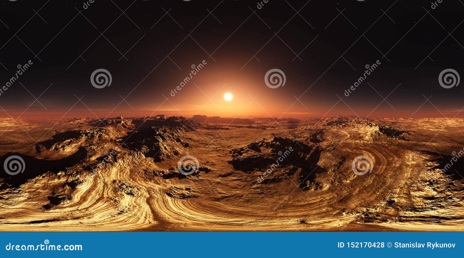 Mars, HDRI, Environment Map Stock Illustration - Illustration of earth ...