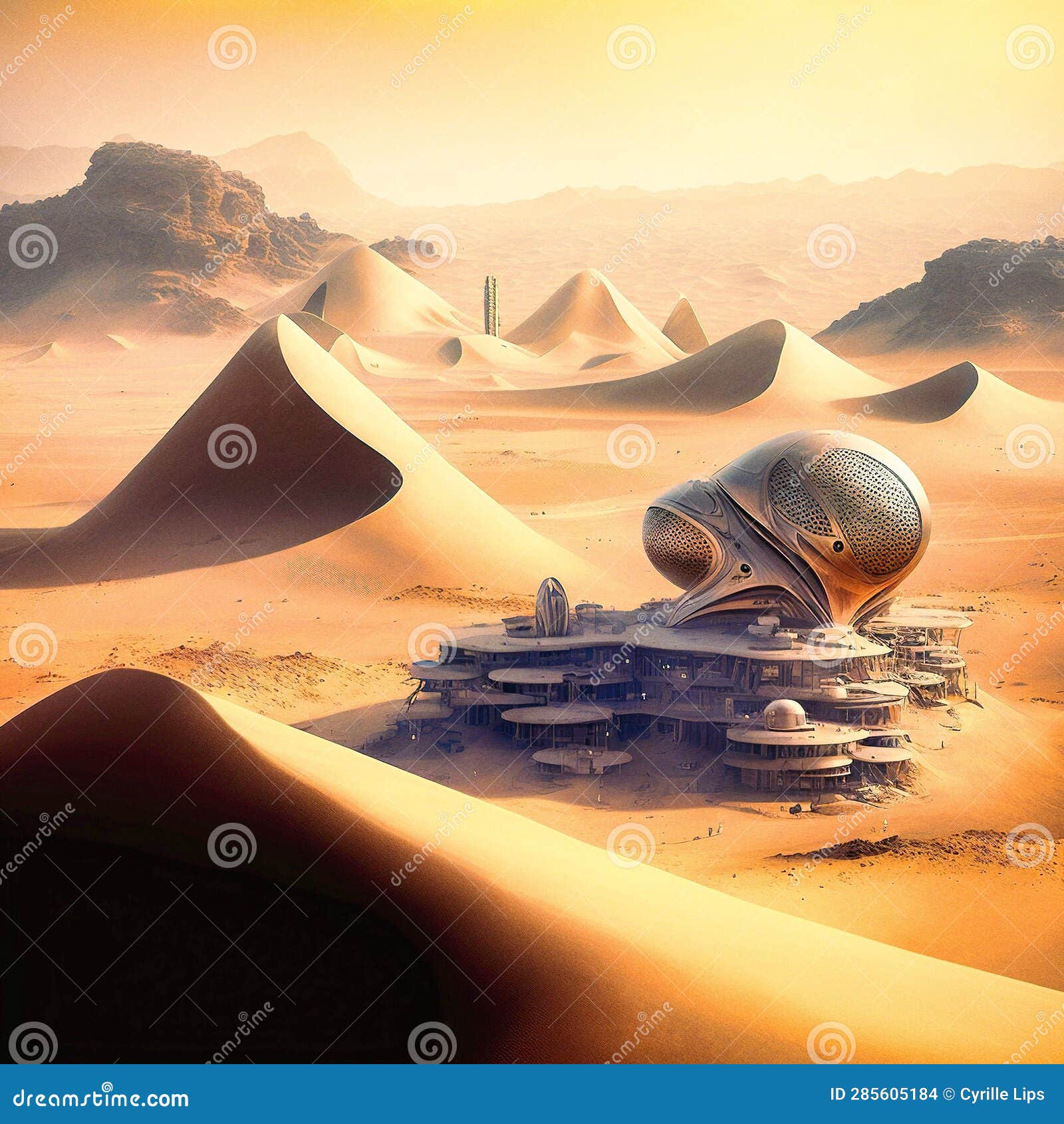 Mars Human Colony - AI Generated Illustration Stock Illustration ...