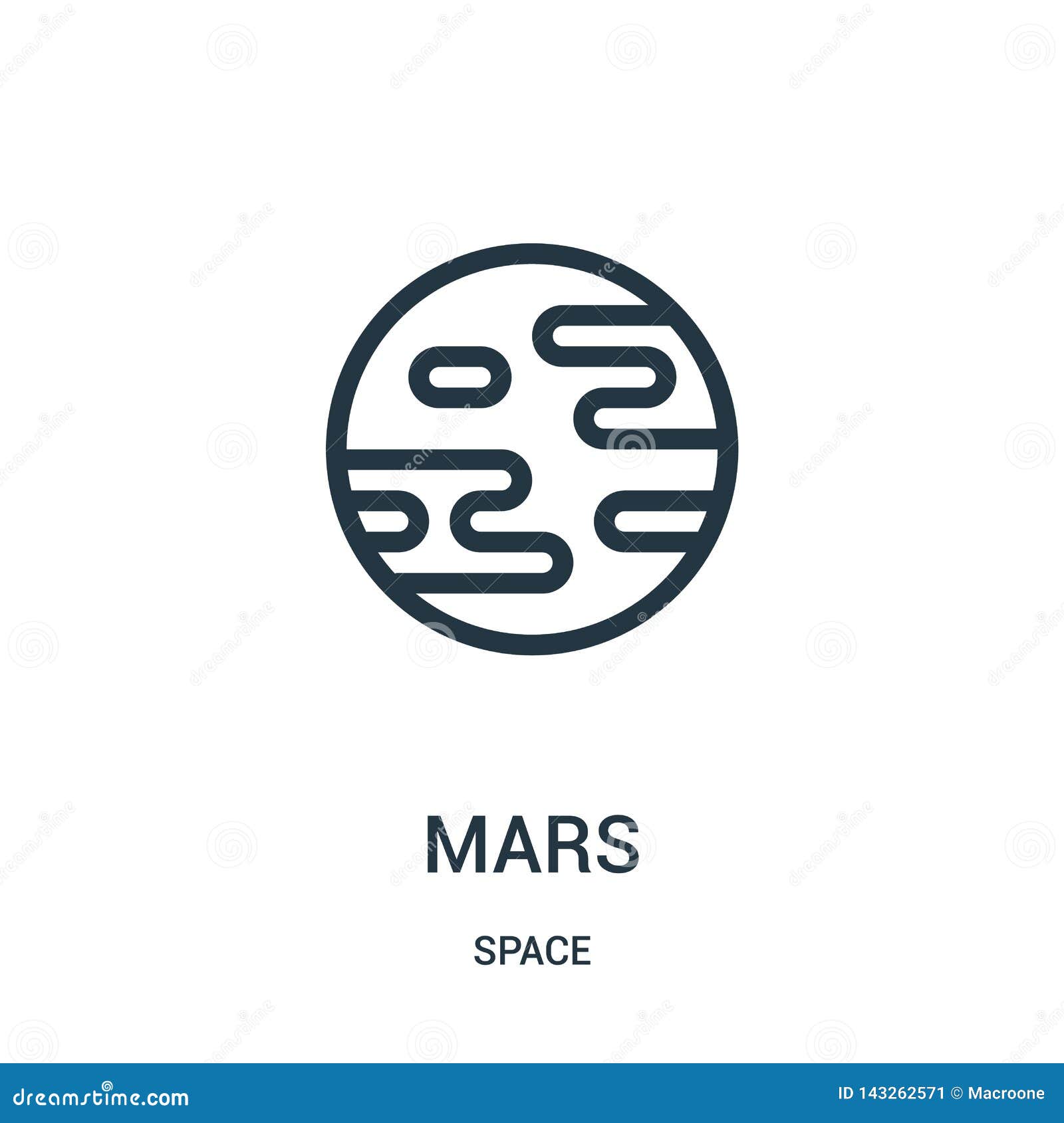 Mars Icon Vector from Space Collection. Thin Line Mars Outline Icon ...