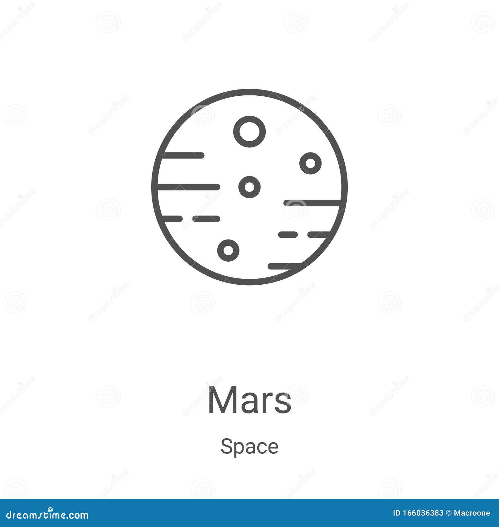 Mars Icon Vector from Space Collection. Thin Line Mars Outline Icon ...