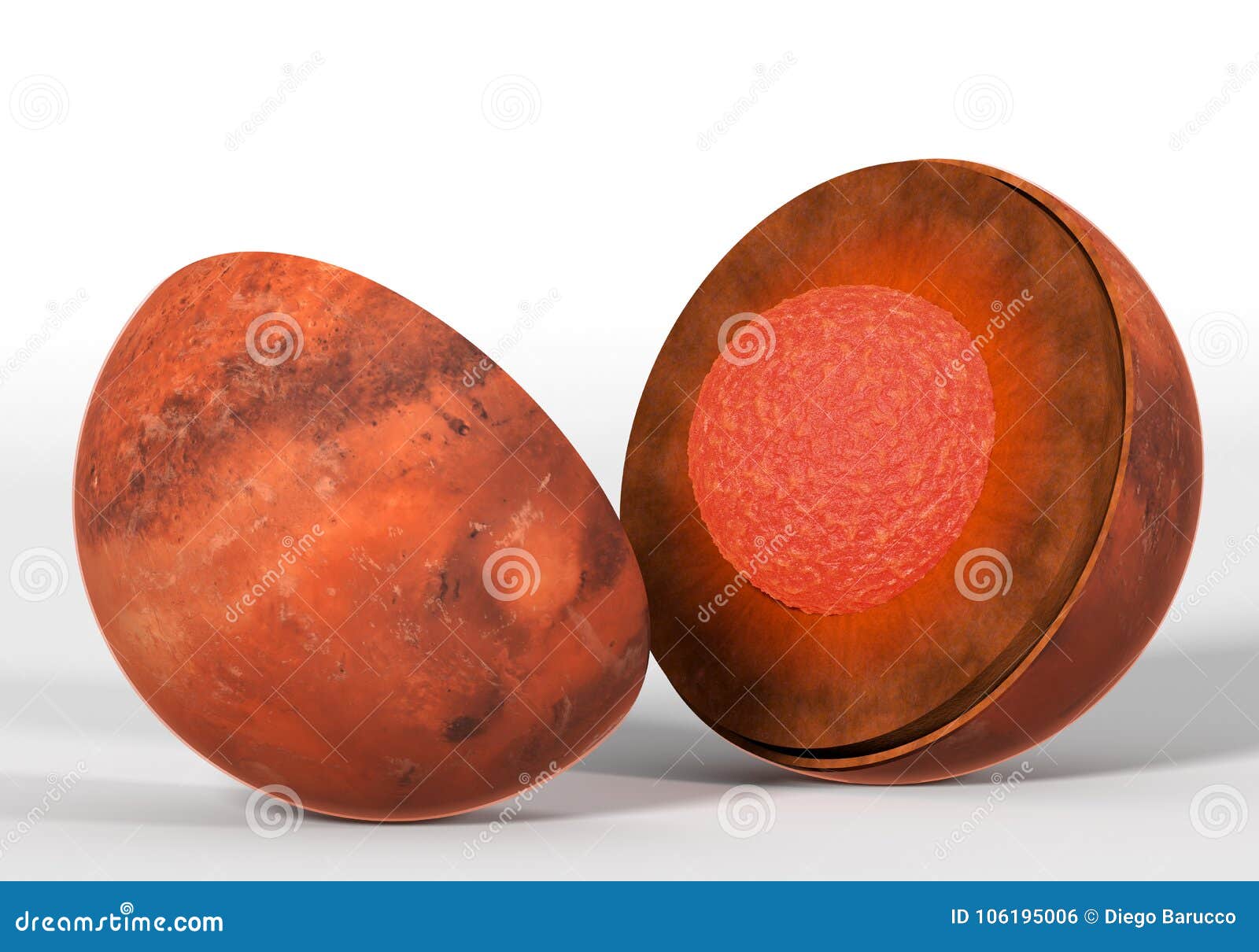Mars Inside Structure for Science Stock Illustration - Illustration of ...