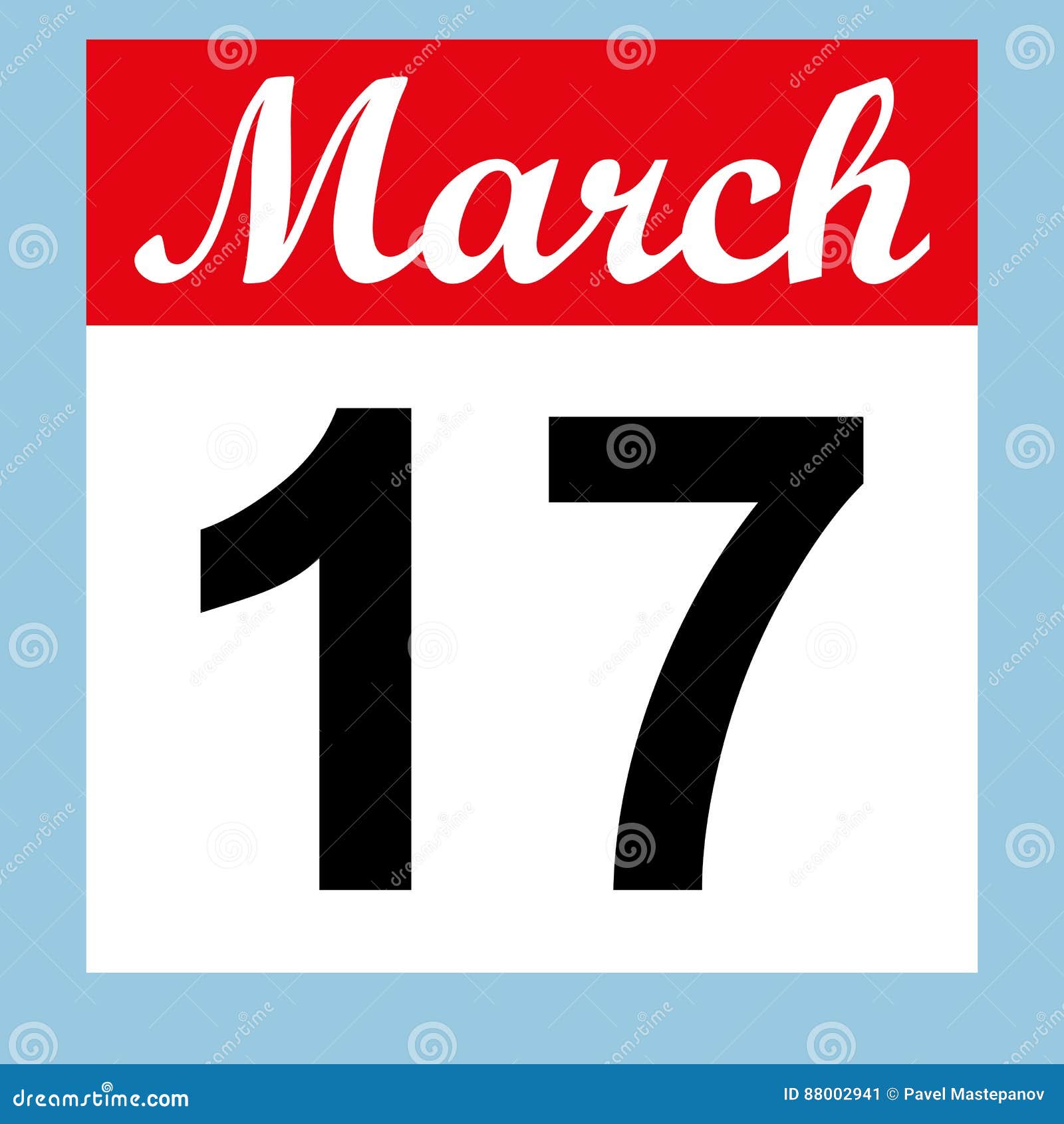 17 Mars Jour Du ` S De Patrick Sur Un Calendrier Illustration de ...