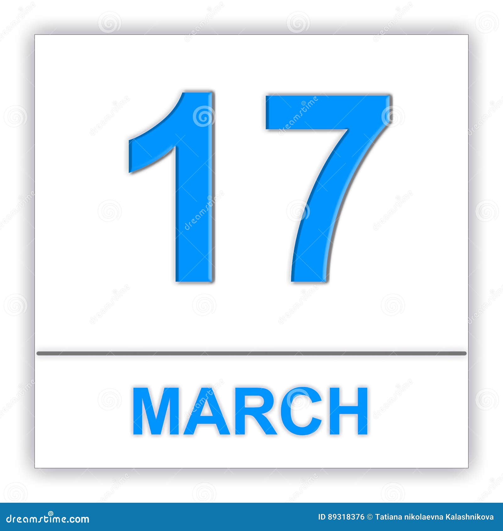 17 Mars Jour Sur Le Calendrier Illustration Stock - Illustration du ...