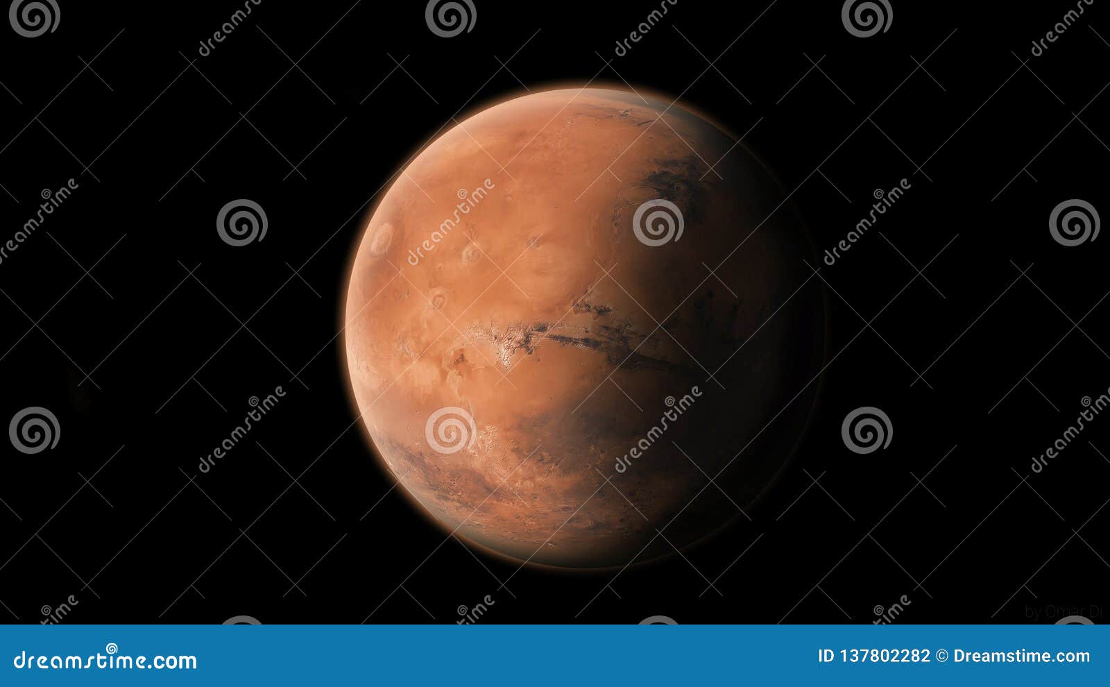 Beautiful Planet Mars in Its Grandeur. Stock Illustration ...