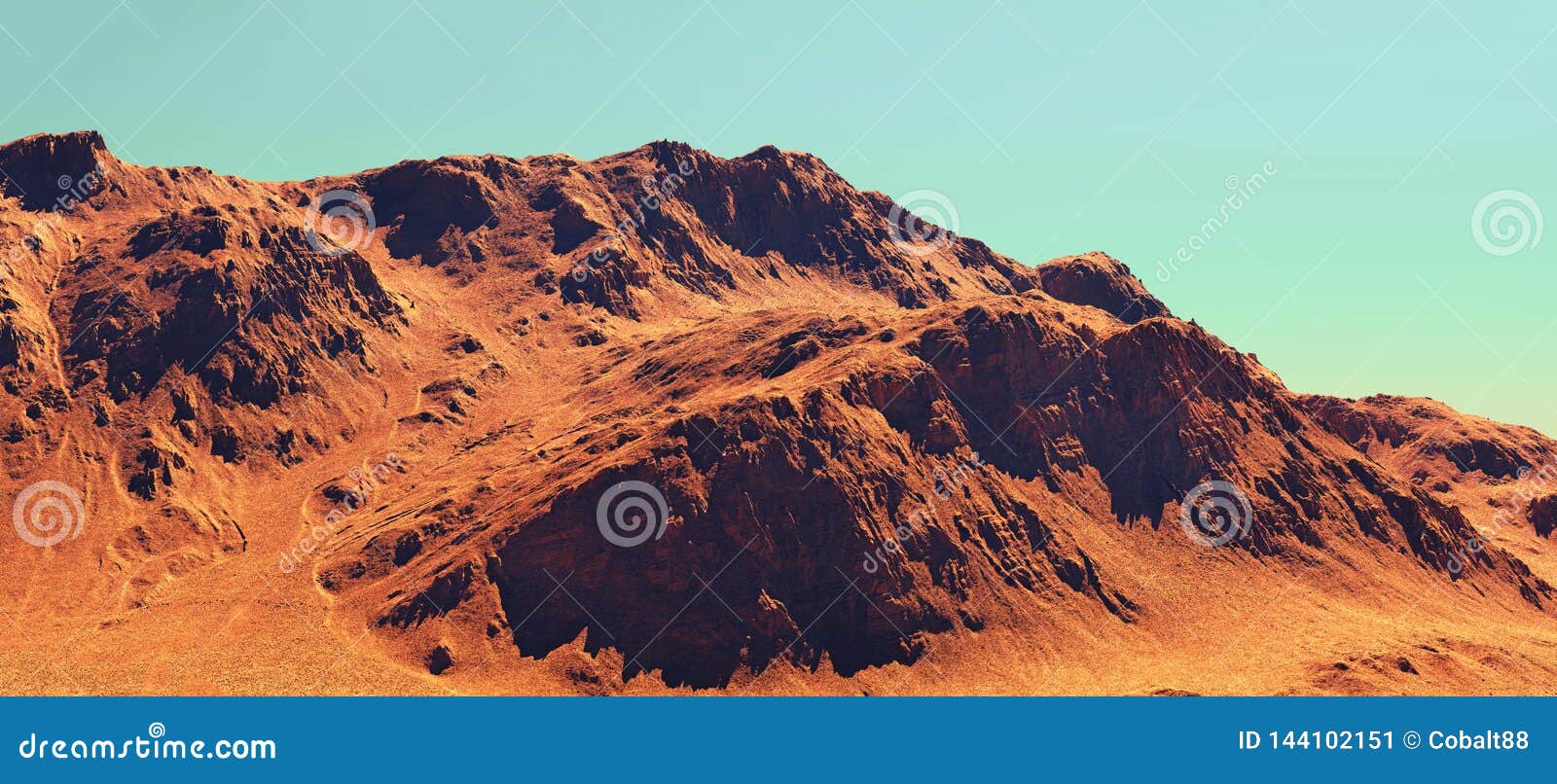 Mars landscape, 3d render stock illustration. Illustration of scenery ...