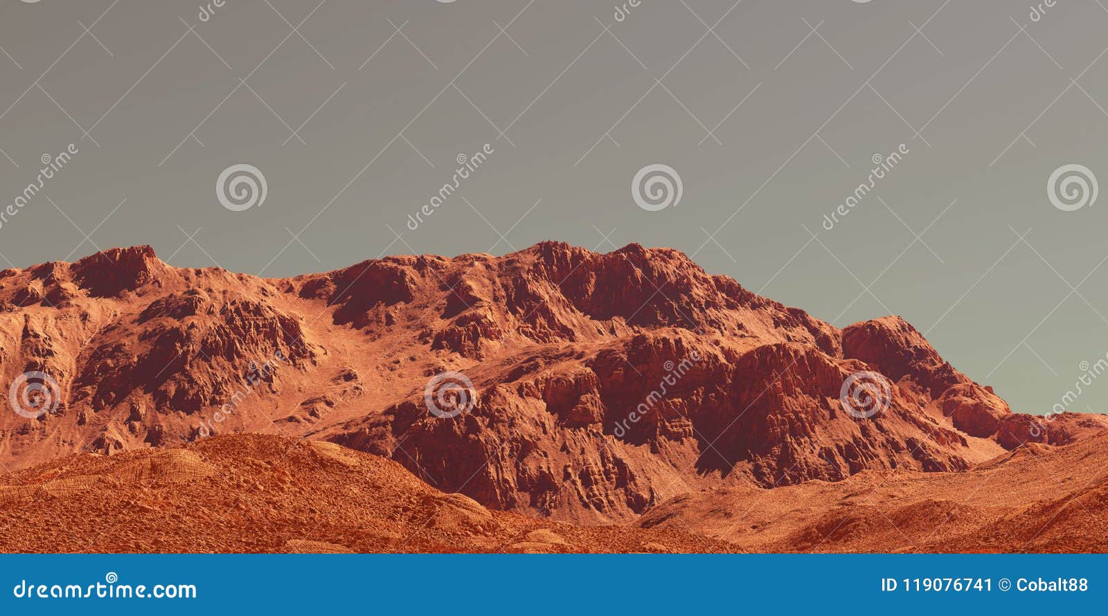 Mars landscape, 3d render stock illustration. Illustration of scenery ...