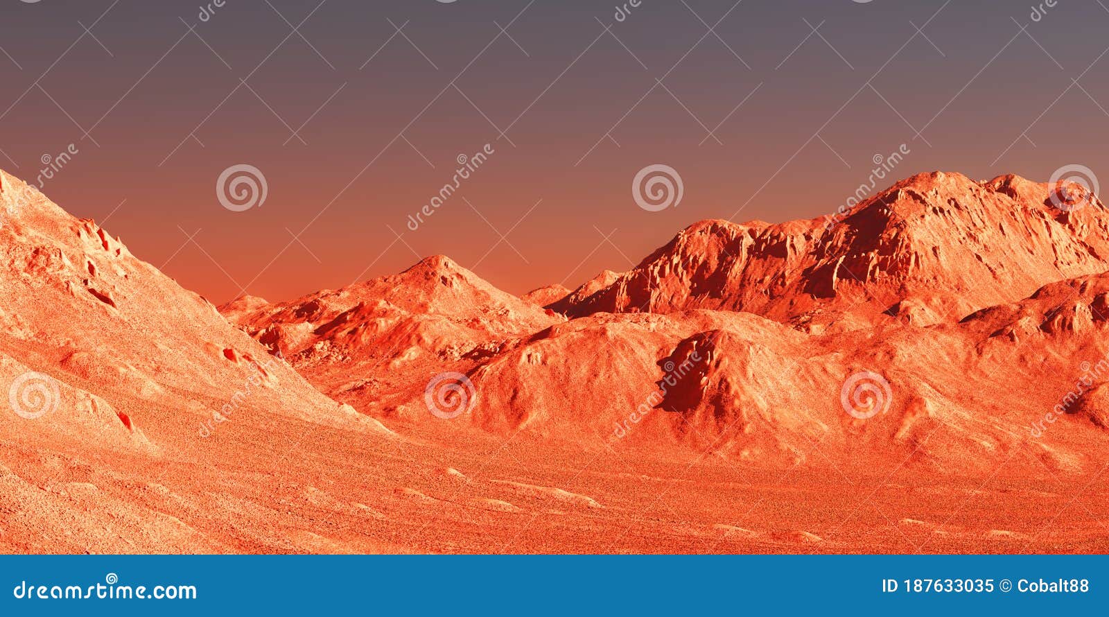 Mars landscape, 3d render stock illustration. Illustration of imaginary ...