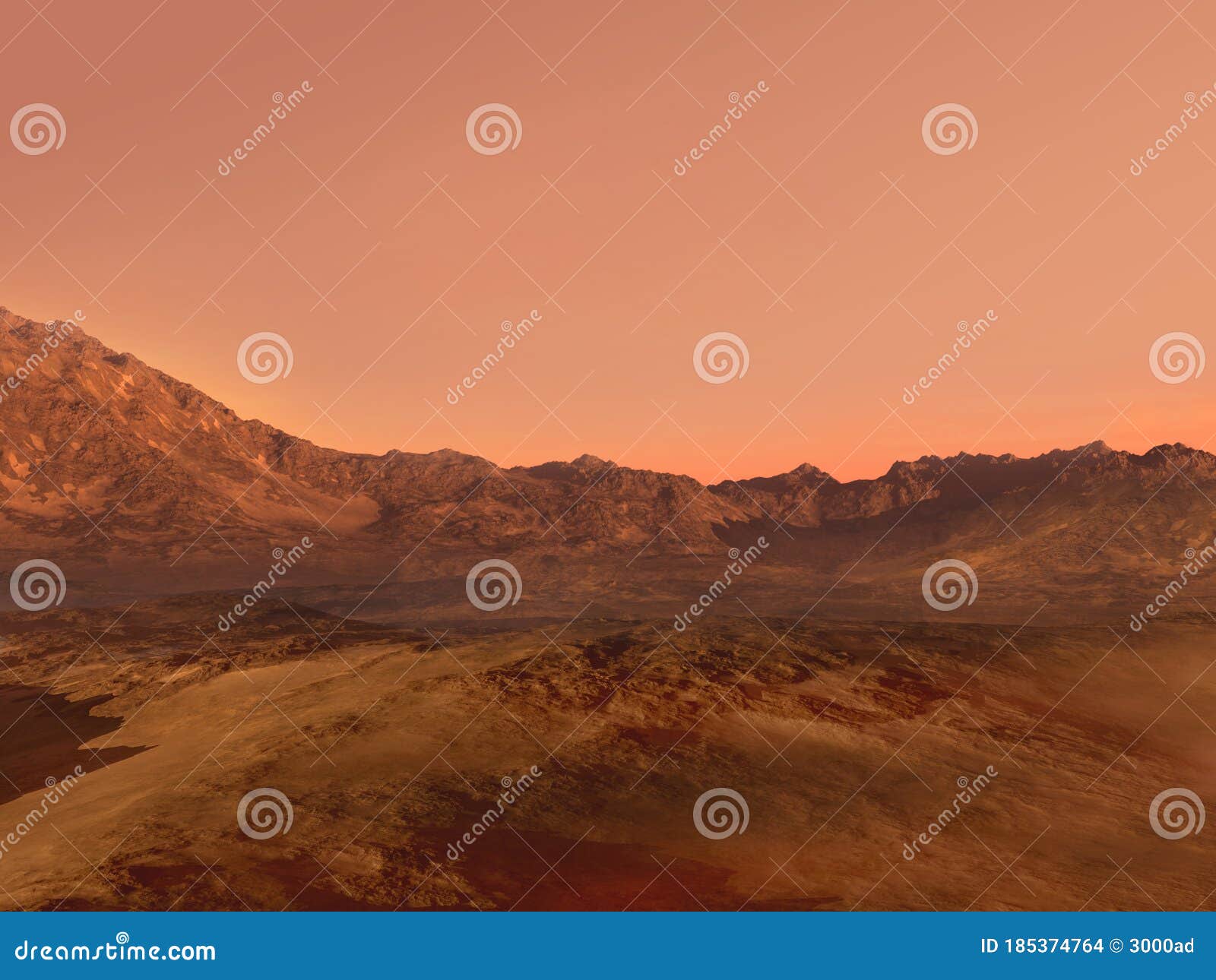 Mars Landscape, Alien Planet, Martian Background Vector Illustration ...