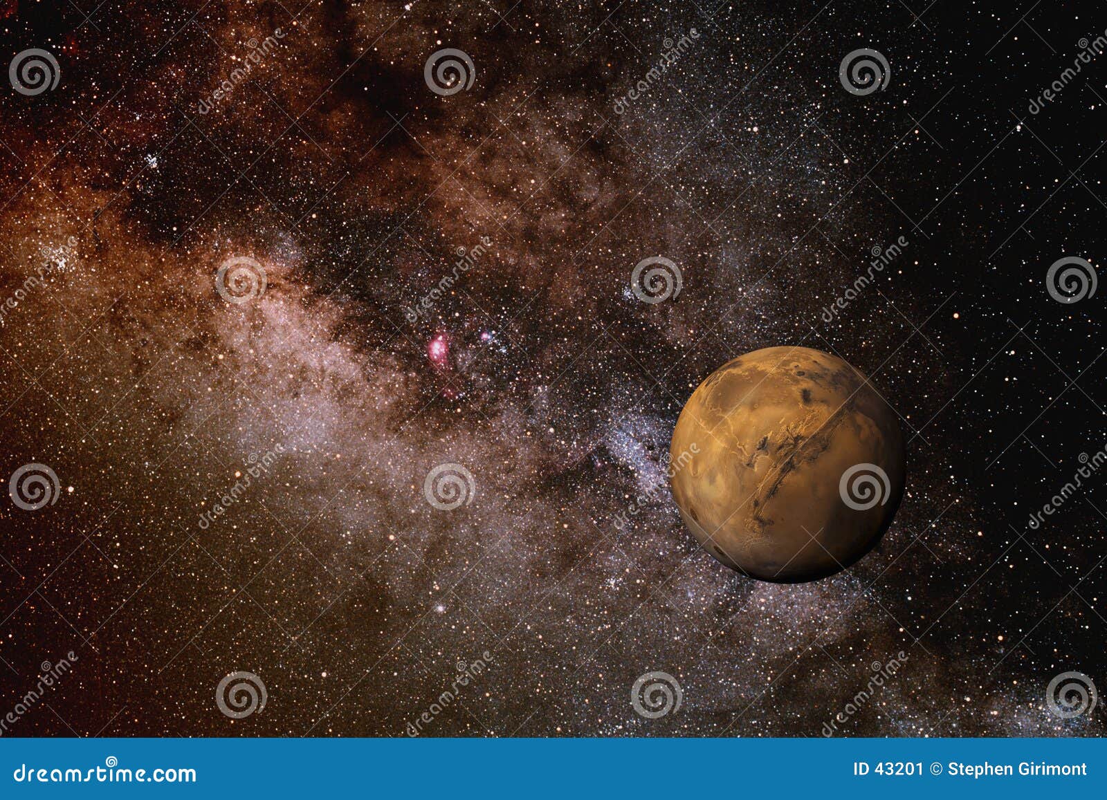 Mars and the Milky Way stock image. Image of mars, system - 43201