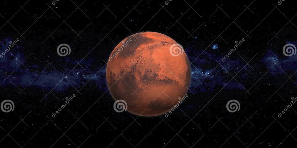 Mars and Milky Way Galaxy stock illustration. Illustration of milky ...