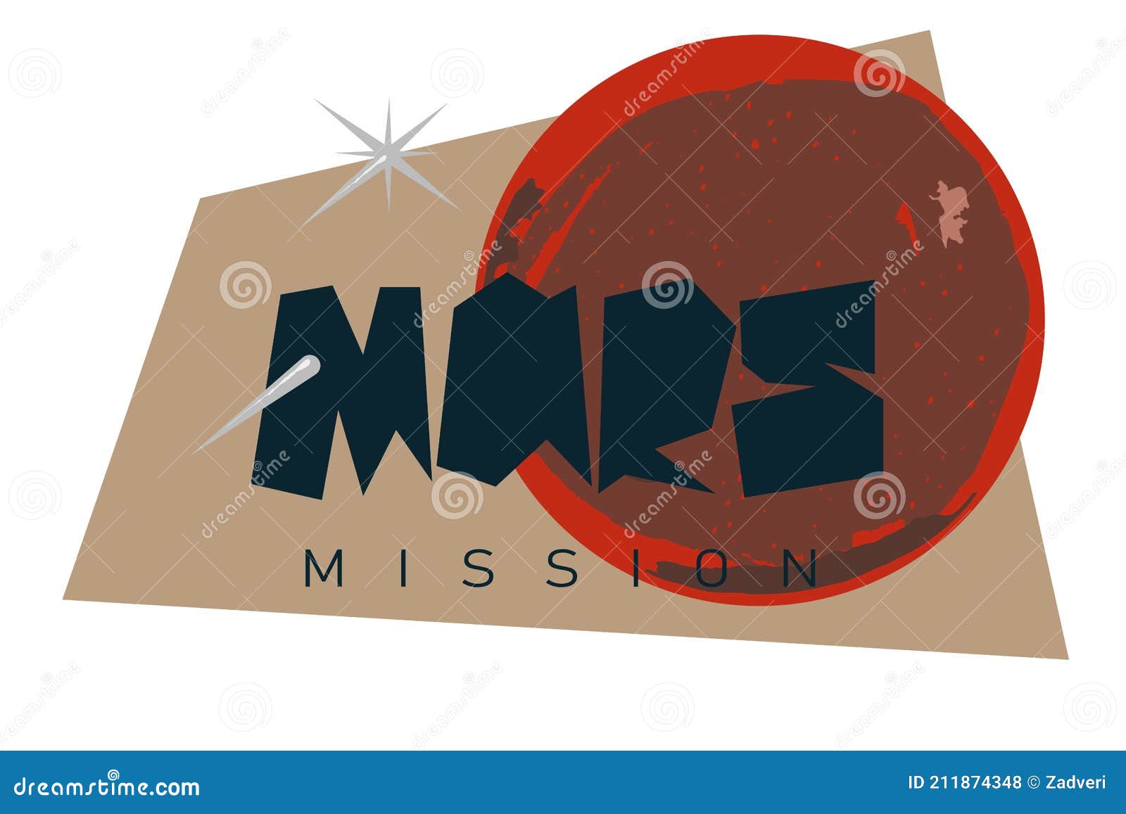 Mars Mission Logo. Spacecraft Landing on Mars. Stock Vector ...