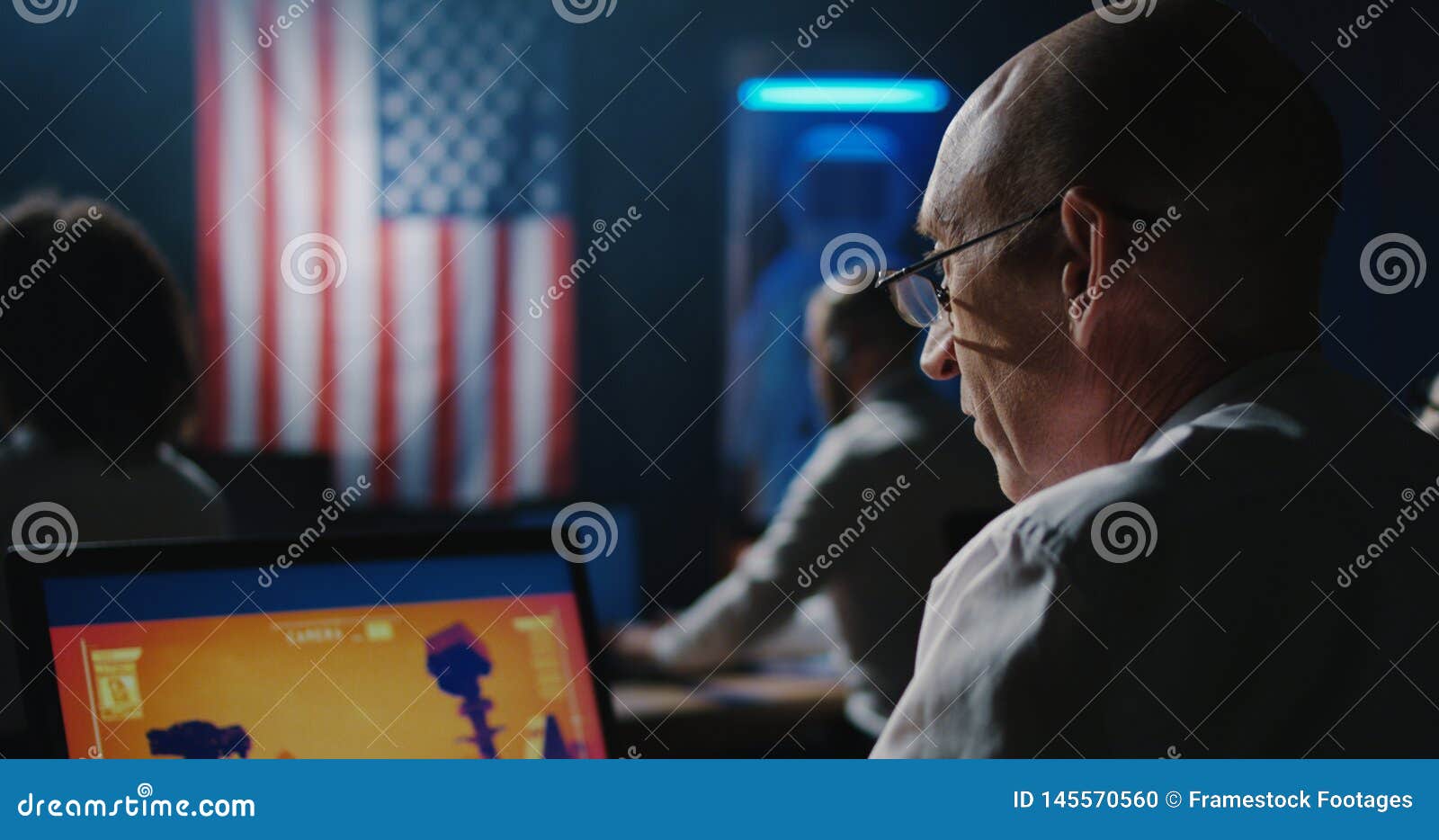 Mars Mission Technicians Working at Their Desk Stock Photo - Image of ...