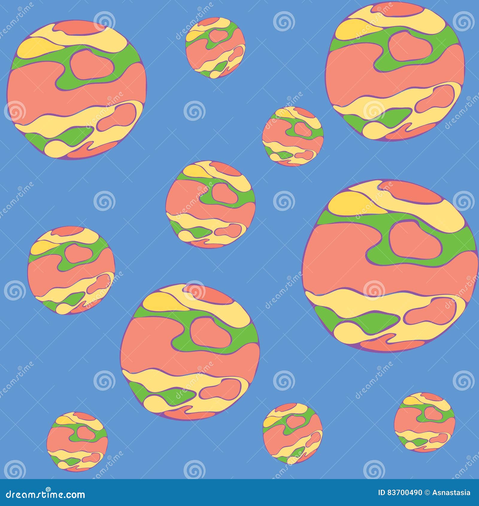 Mars Pattern. Cartoon Illustration of Mars Vector Pattern Background ...
