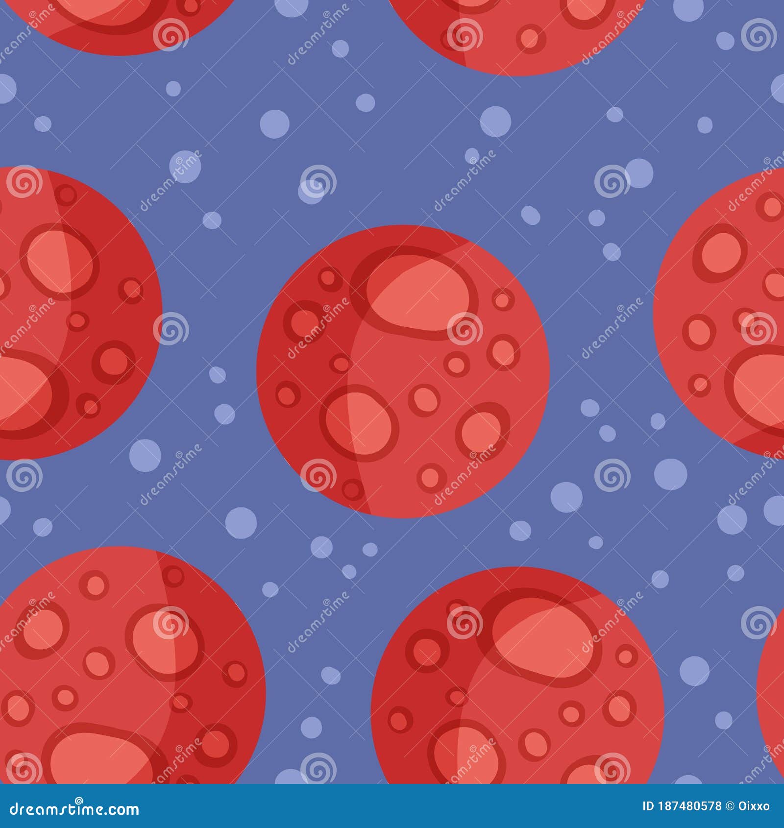 Mars Planet Abstract Seamless Space Pattern Background with Planets ...