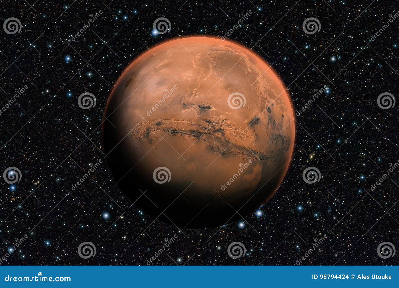 Mars Planet Beyond Our Solar System. Stock Illustration - Illustration ...