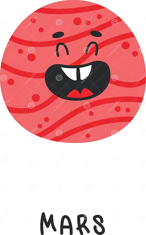 Mars Planet Character stock illustration. Illustration of funny - 286631154
