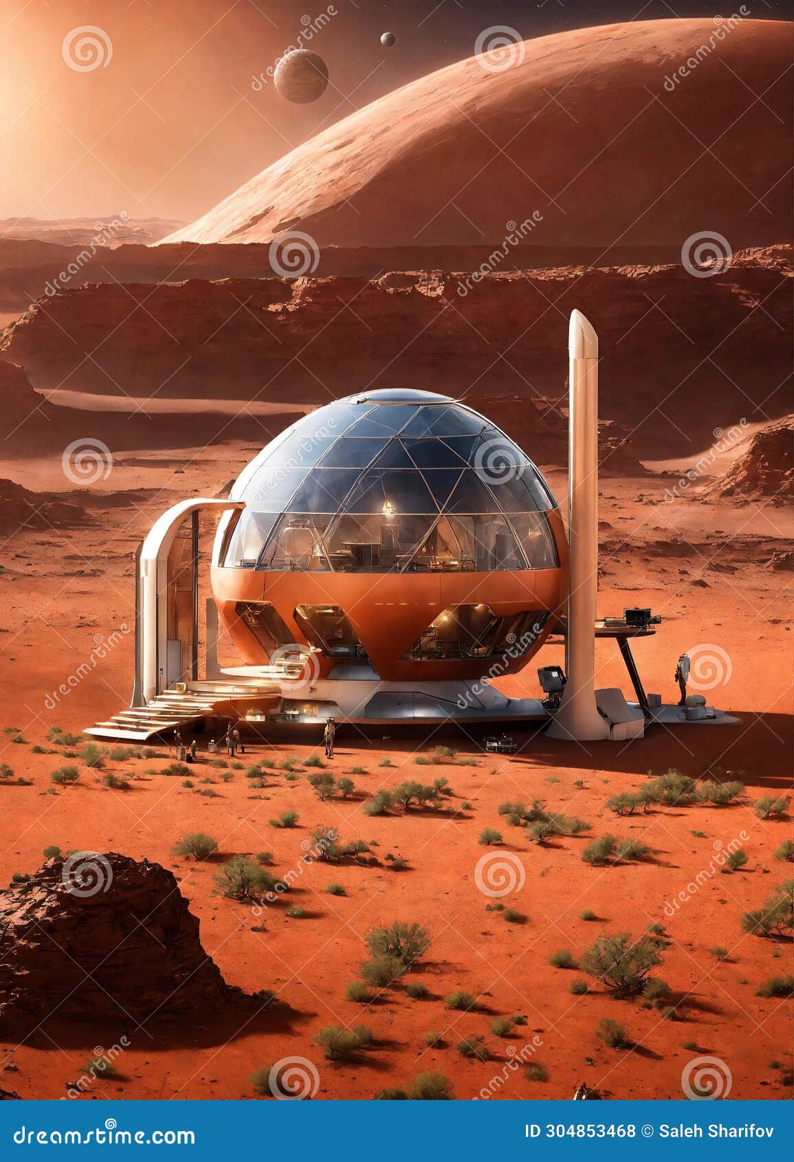 Mars Planet. 3D Render. Science Fiction Illustration Stock Illustration ...