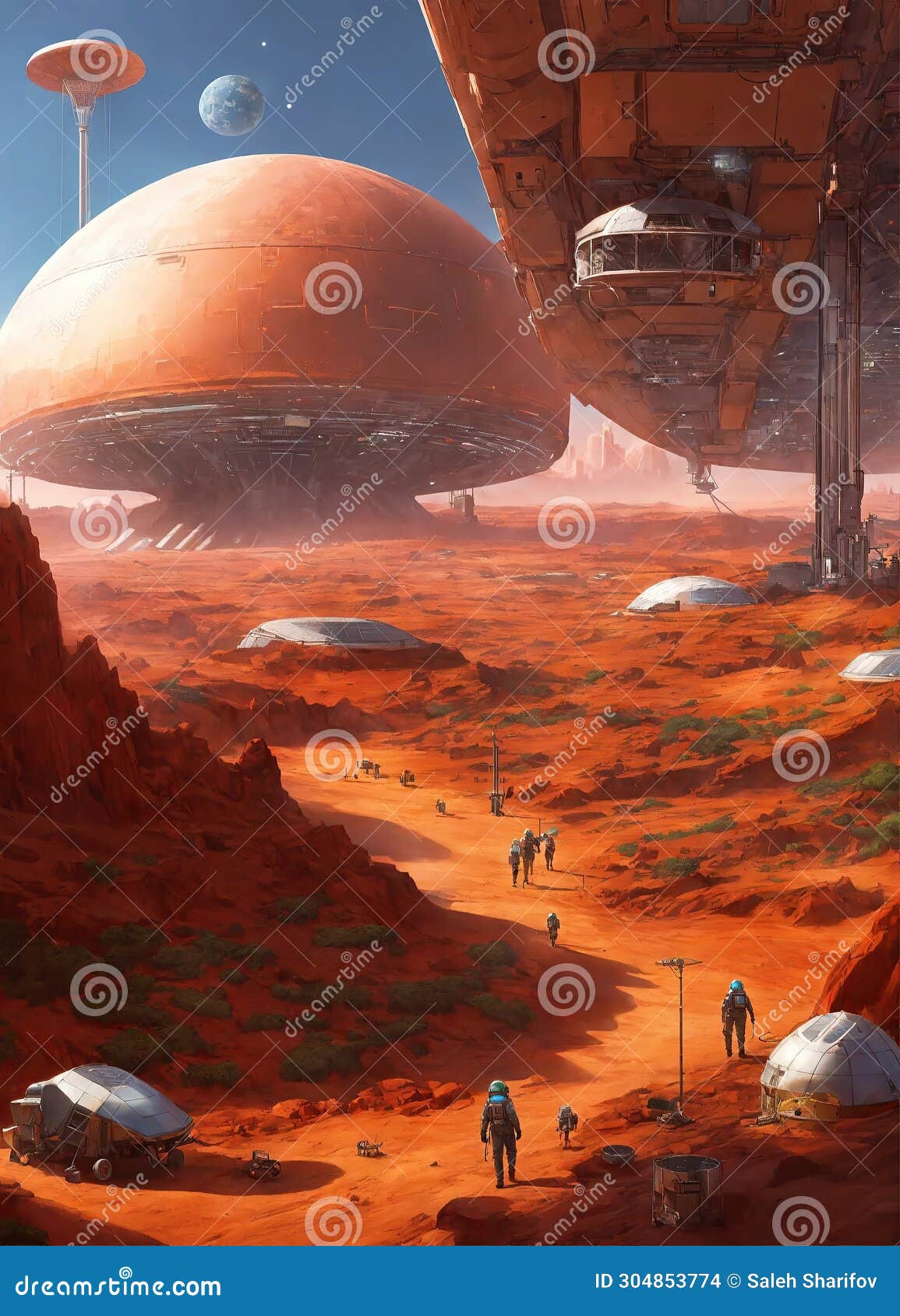Mars Planet. 3D Render. Science Fiction Illustration Stock Illustration ...