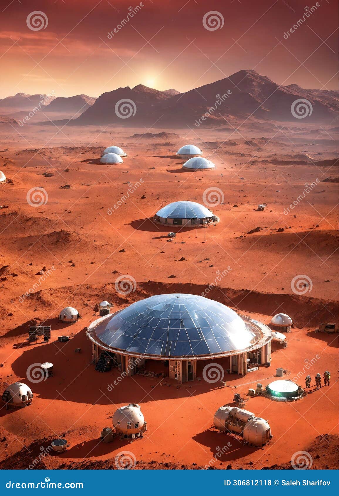 Mars Planet. 3D Render. Science Fiction Illustration Stock Illustration ...