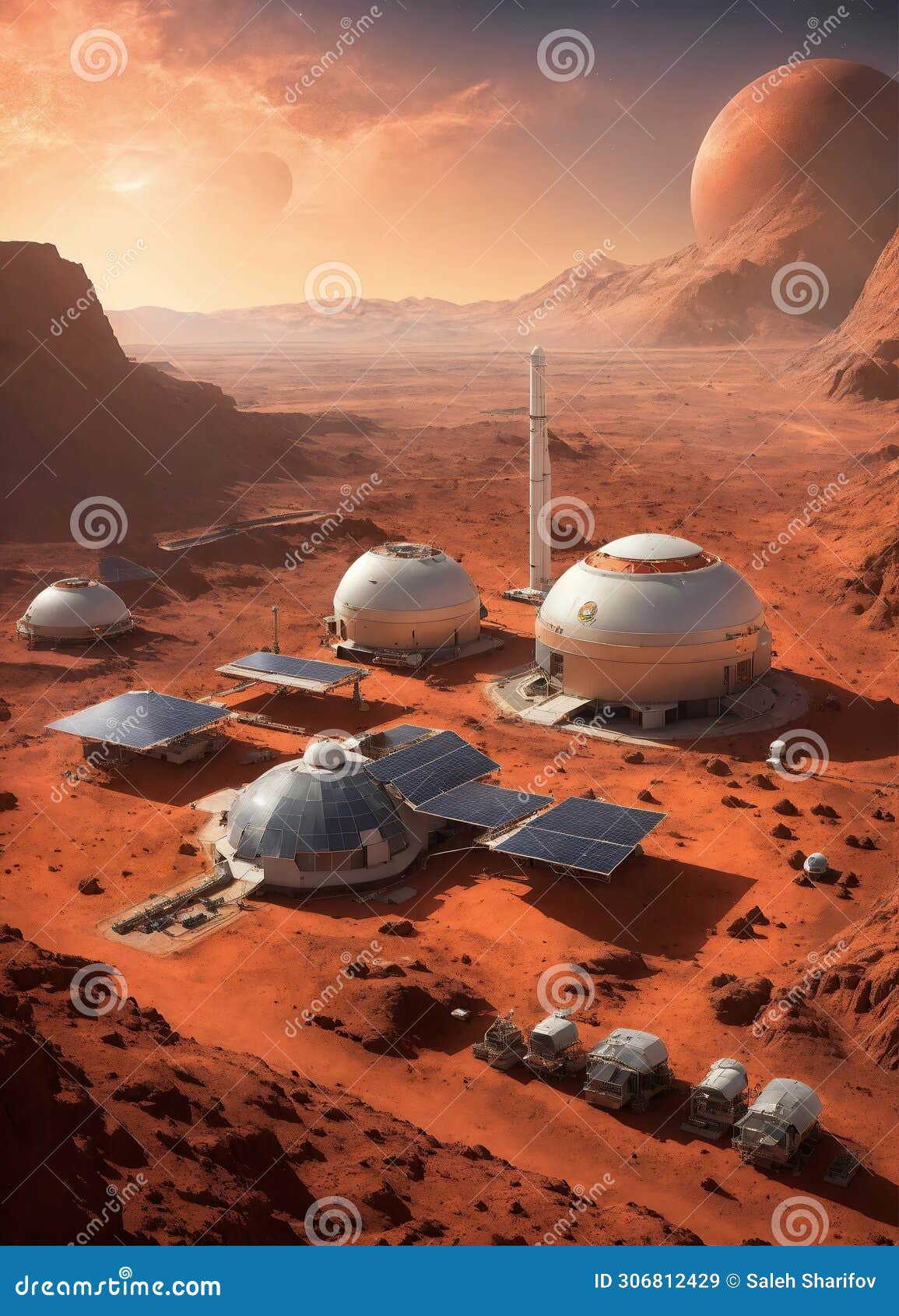 Mars Planet. 3D Render. Science Fiction Illustration Stock Illustration ...