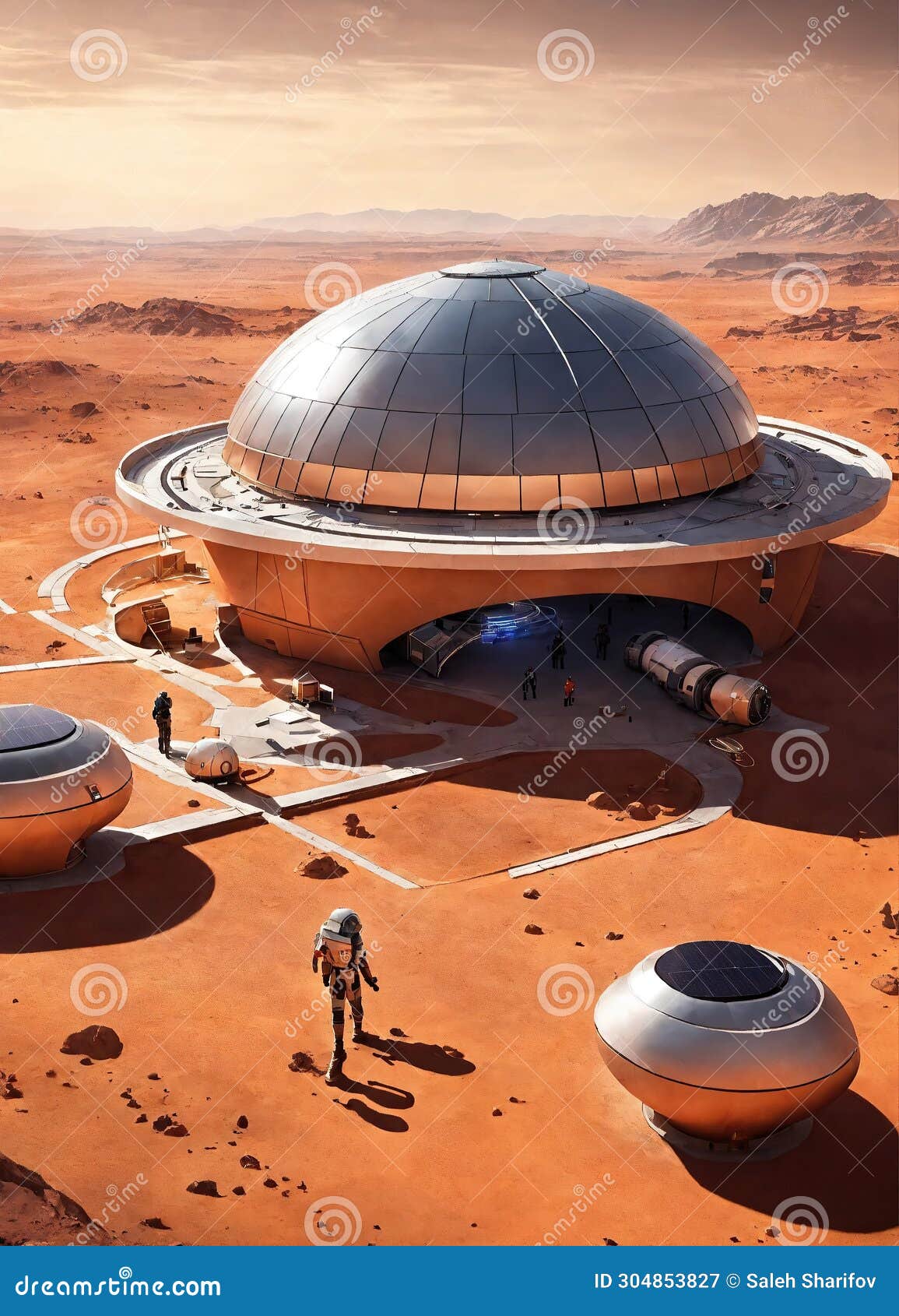 Mars Planet. 3D Render. Science Fiction Illustration Stock Illustration ...
