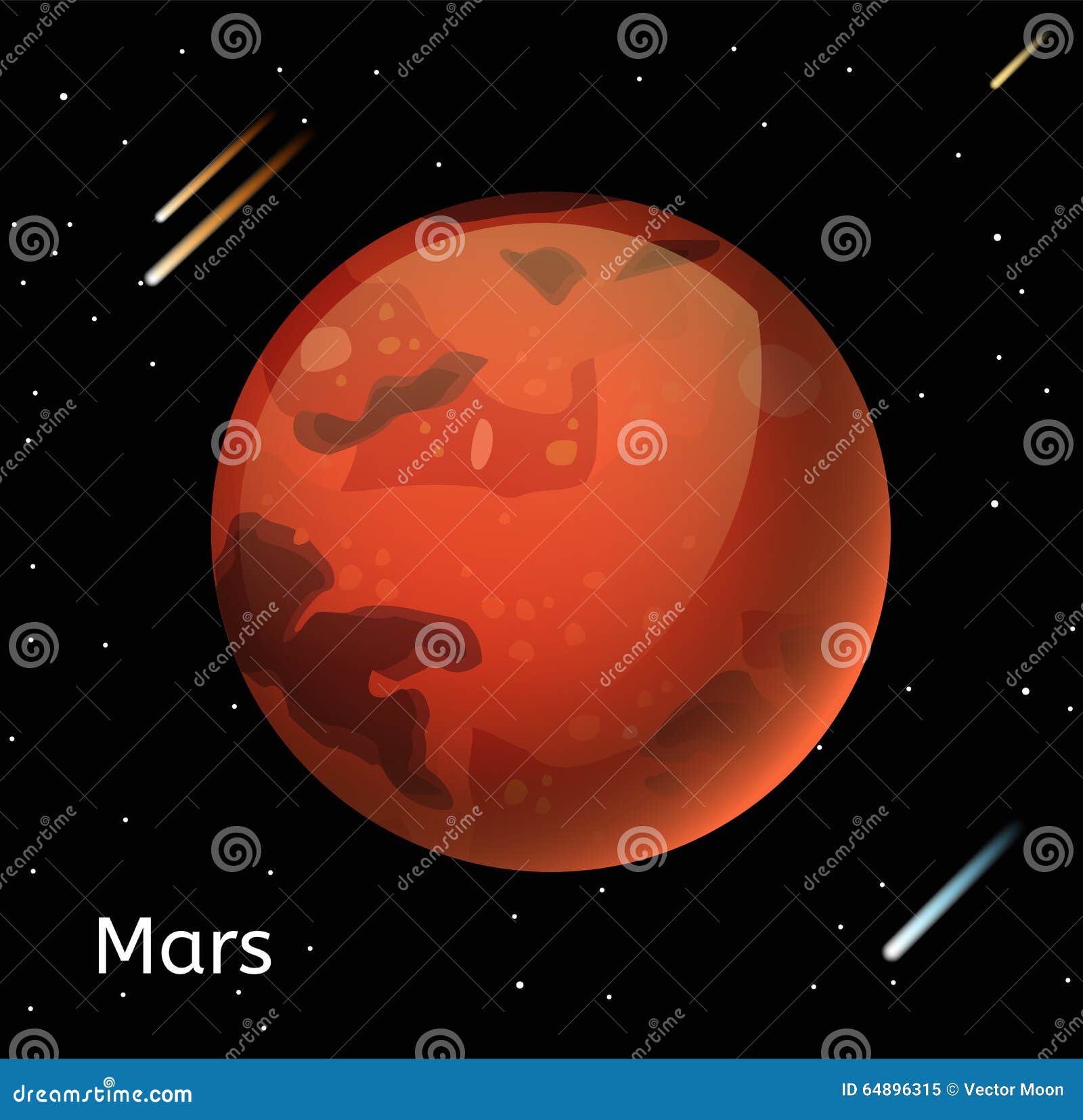 Mars Planet 3d Vector Illustration Stock Vector - Illustration of ...