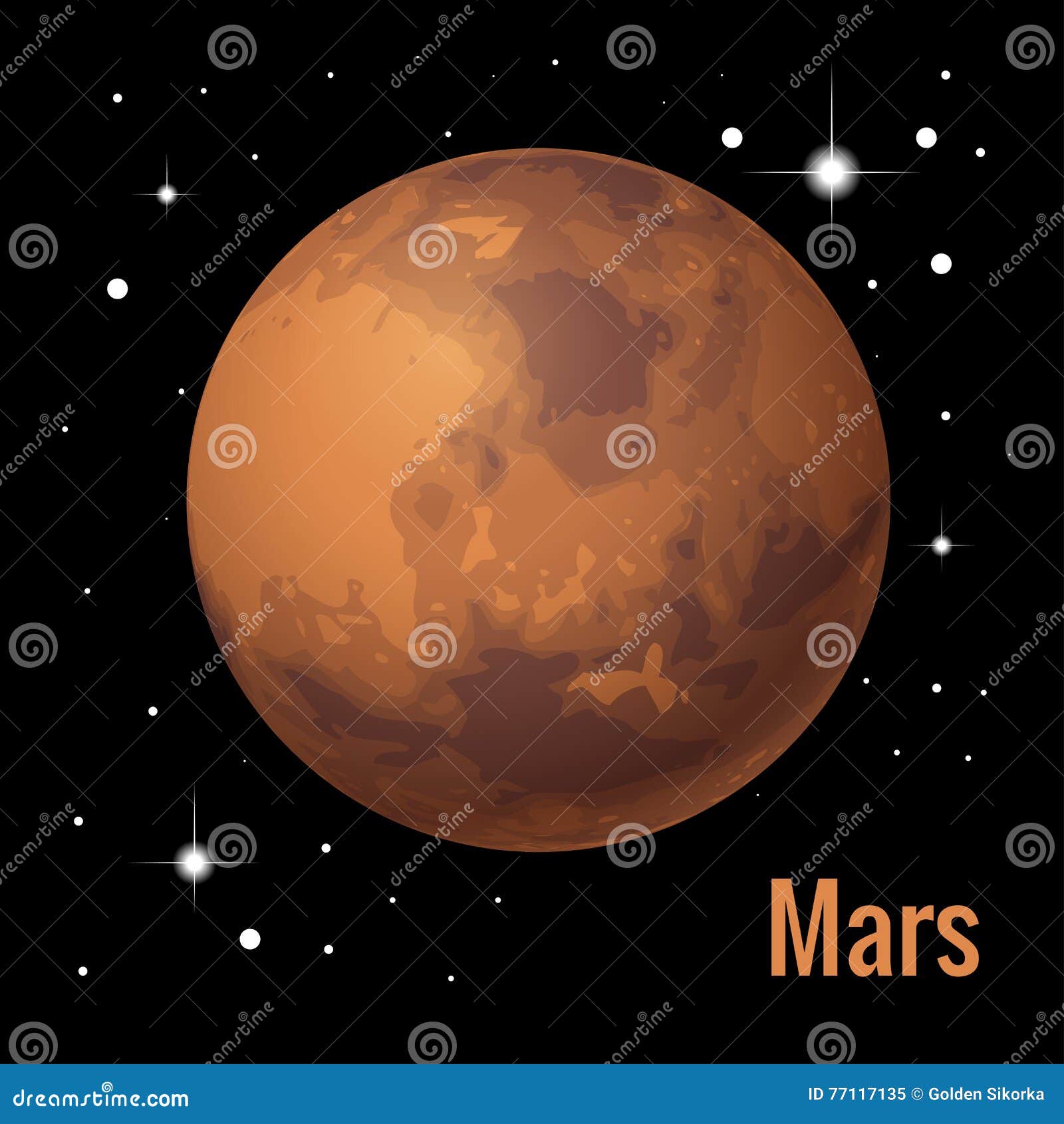Mars Planet 3d Vector Illustration. High Quality Isometric Solar System ...