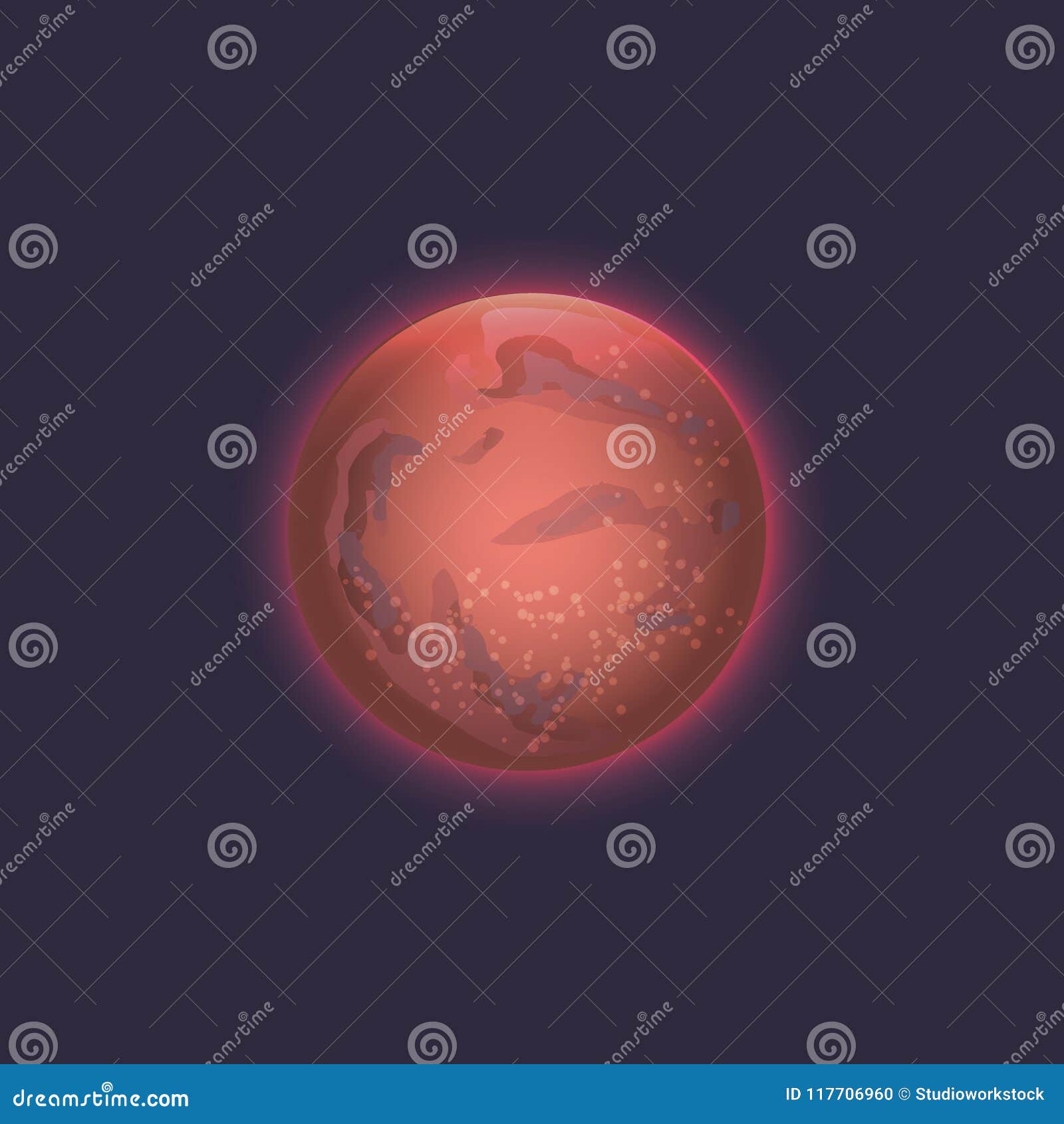 Mars Planet in Deep Space Icon Stock Vector - Illustration of cosmic ...