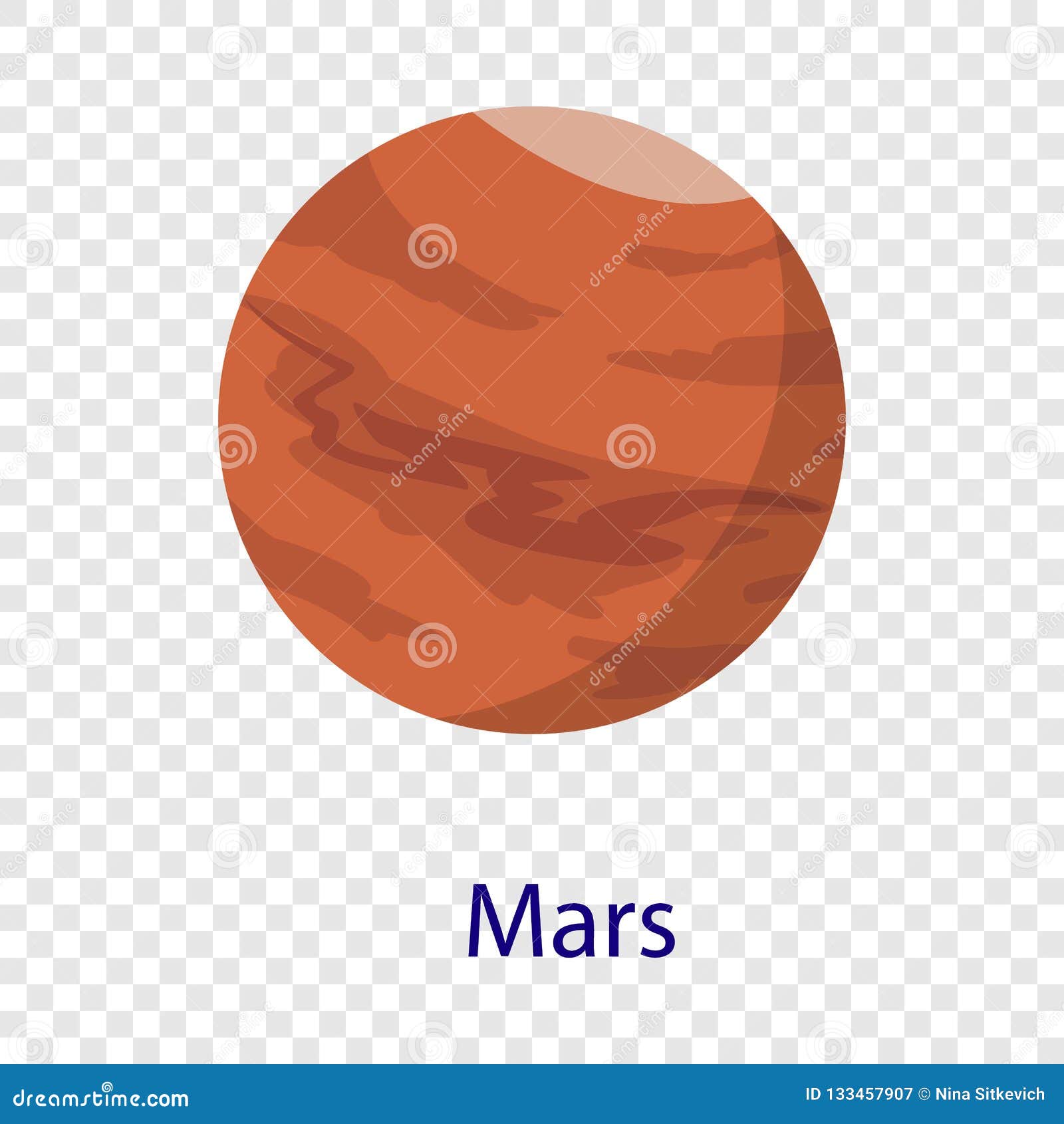 Mars Planet Icon, Flat Style Stock Vector - Illustration of flight, infographic: 133457907