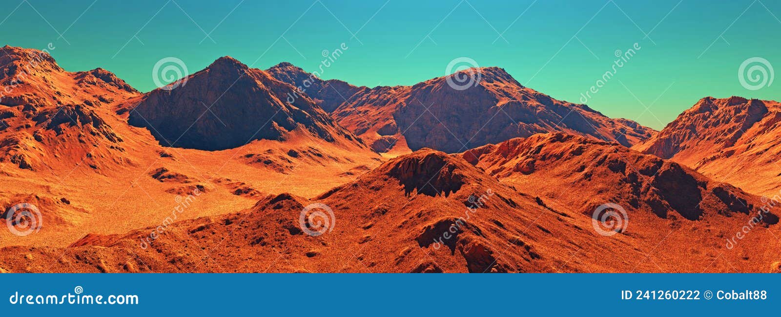 Mars Planet Landscape Scenery, 3d Render of Imaginary Mars Planet ...