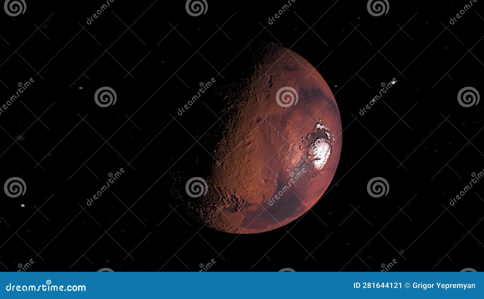 Mars Planet Rotating in Its Own Orbit in the Outer Space Stock Video ...