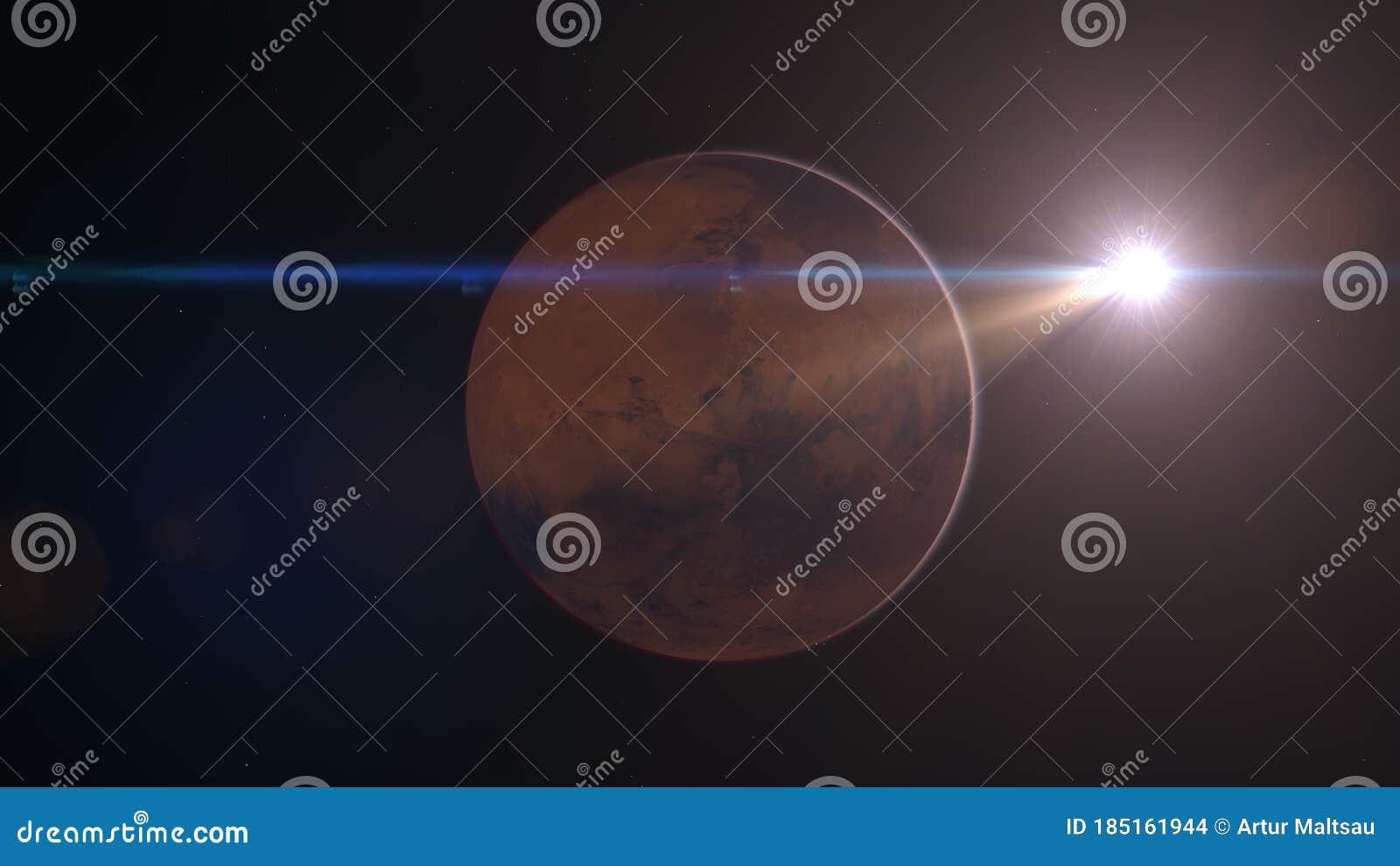 Mars Planet Rotating in the Outer Space.. Orbiting Planet Mars ...